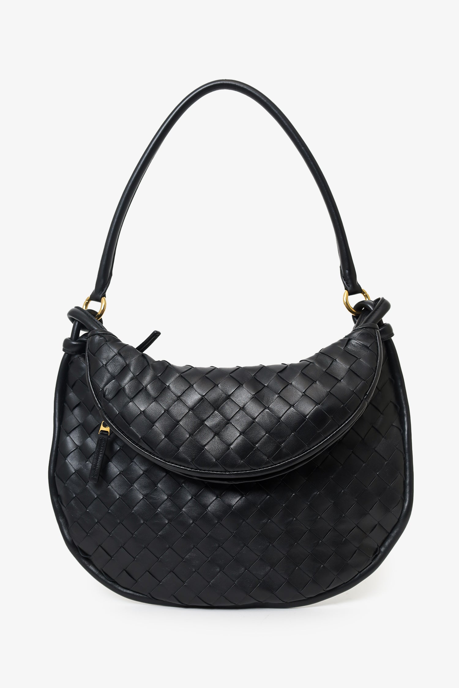Bottega Veneta Black Intrecciato Leather Gemelli Medium Shoulder Bag – Mine & Yours