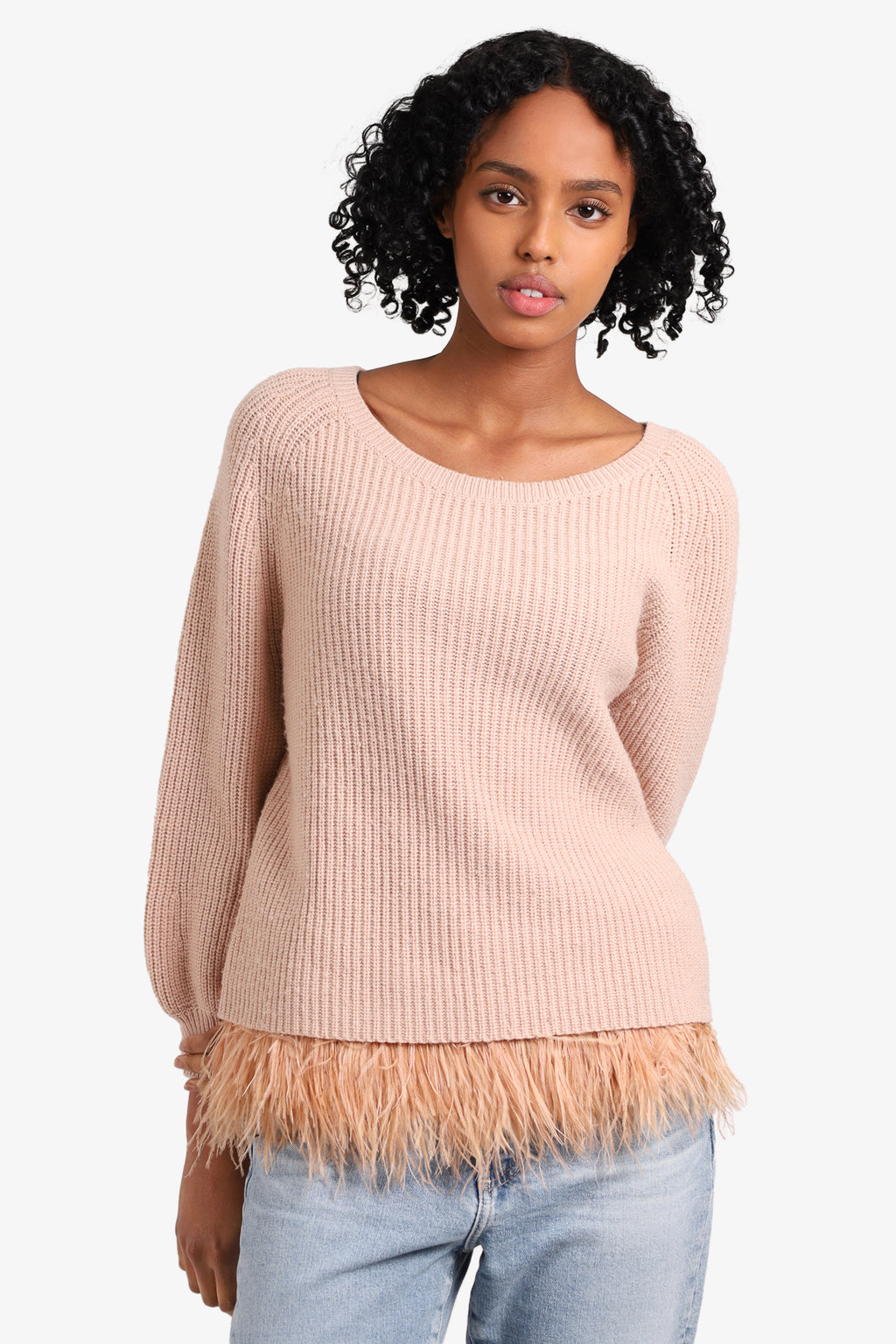 Alice + Olivia Pink Wool Sweater With Ostrich Feathers Size XS – Mine ...