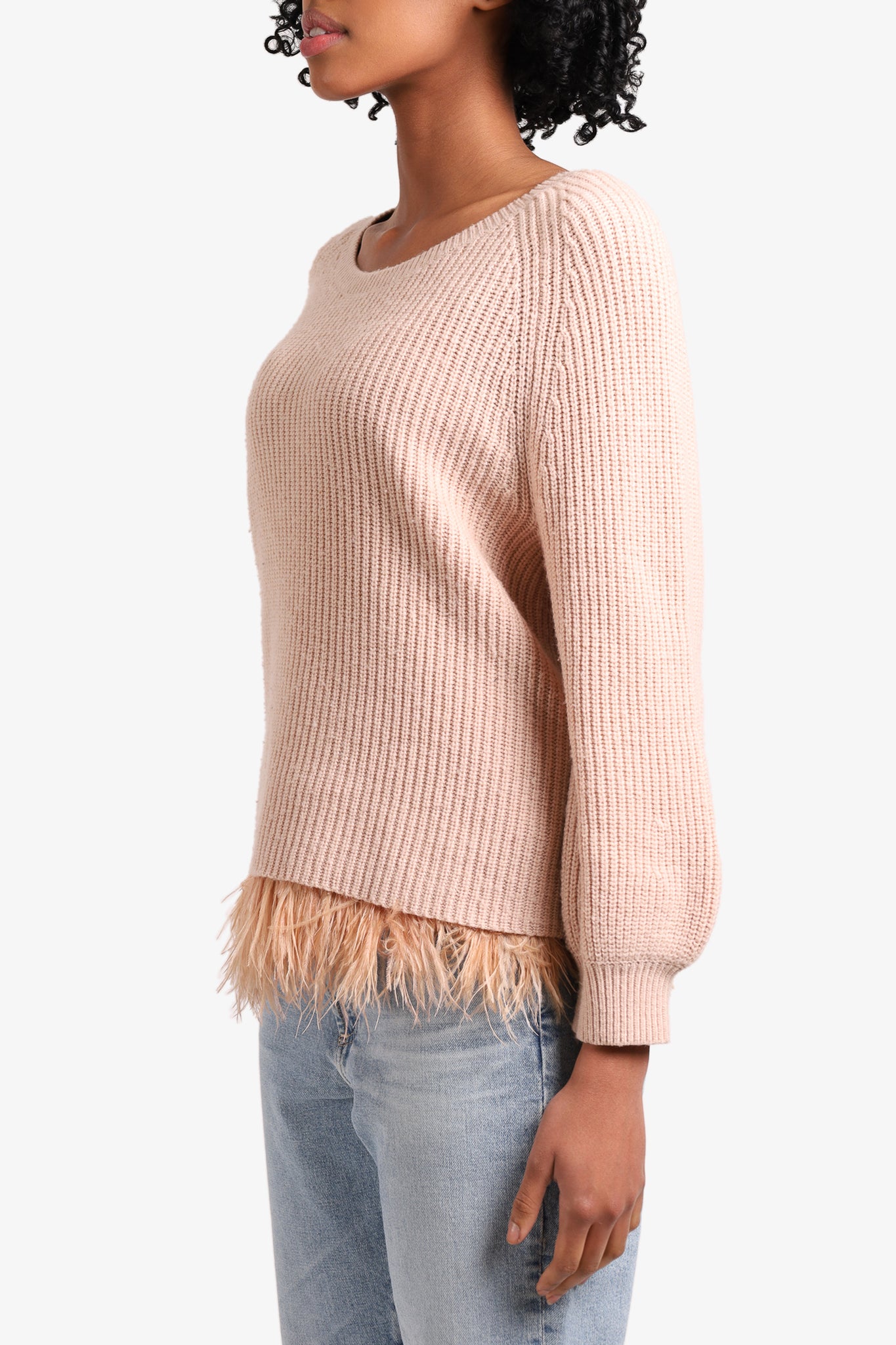 Alice + Olivia Pink Wool Sweater With Ostrich Feathers Size XS – Mine ...