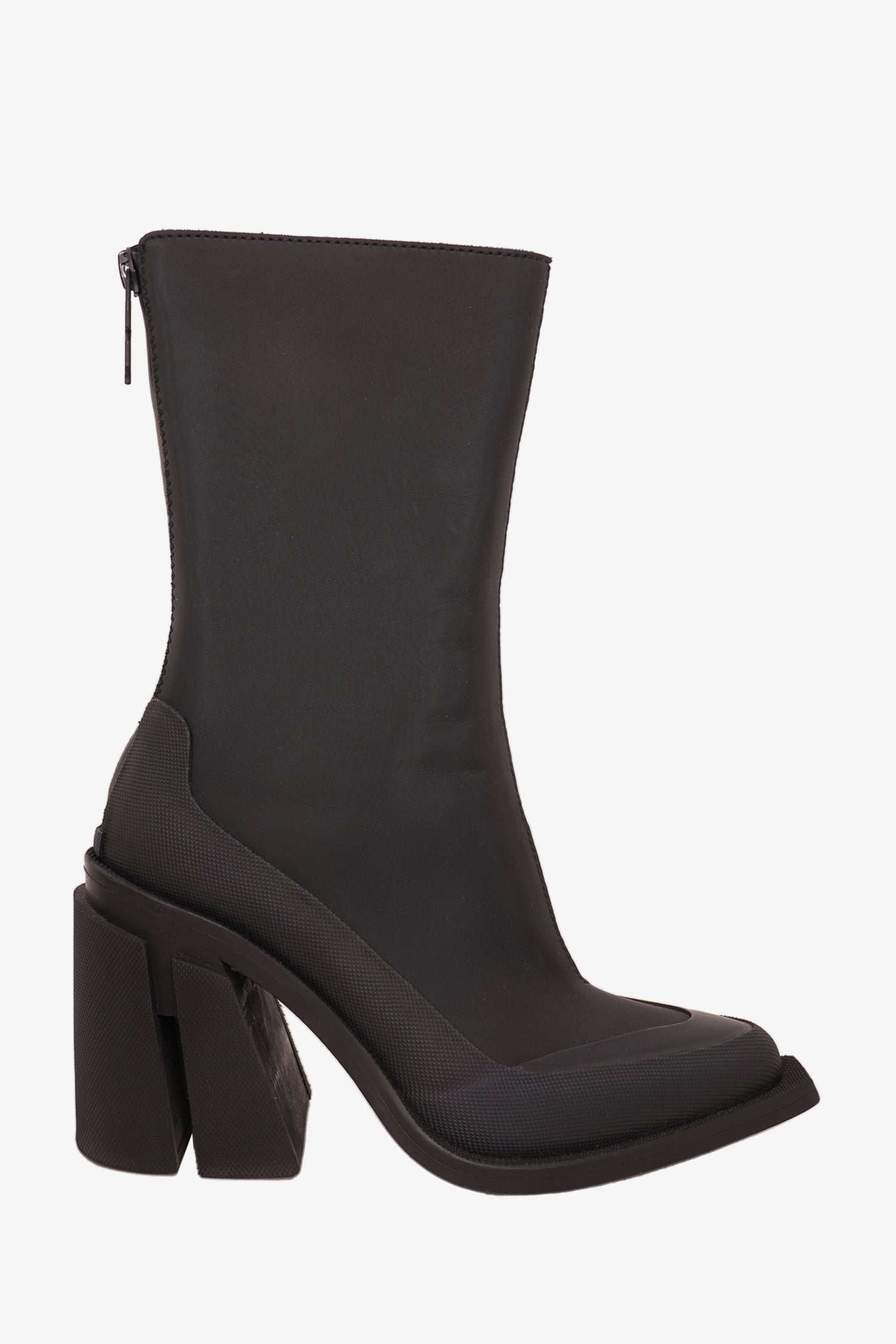 Both Black Rubber Pointed Toe Calf High Boot Size 36 – Mine & Yours