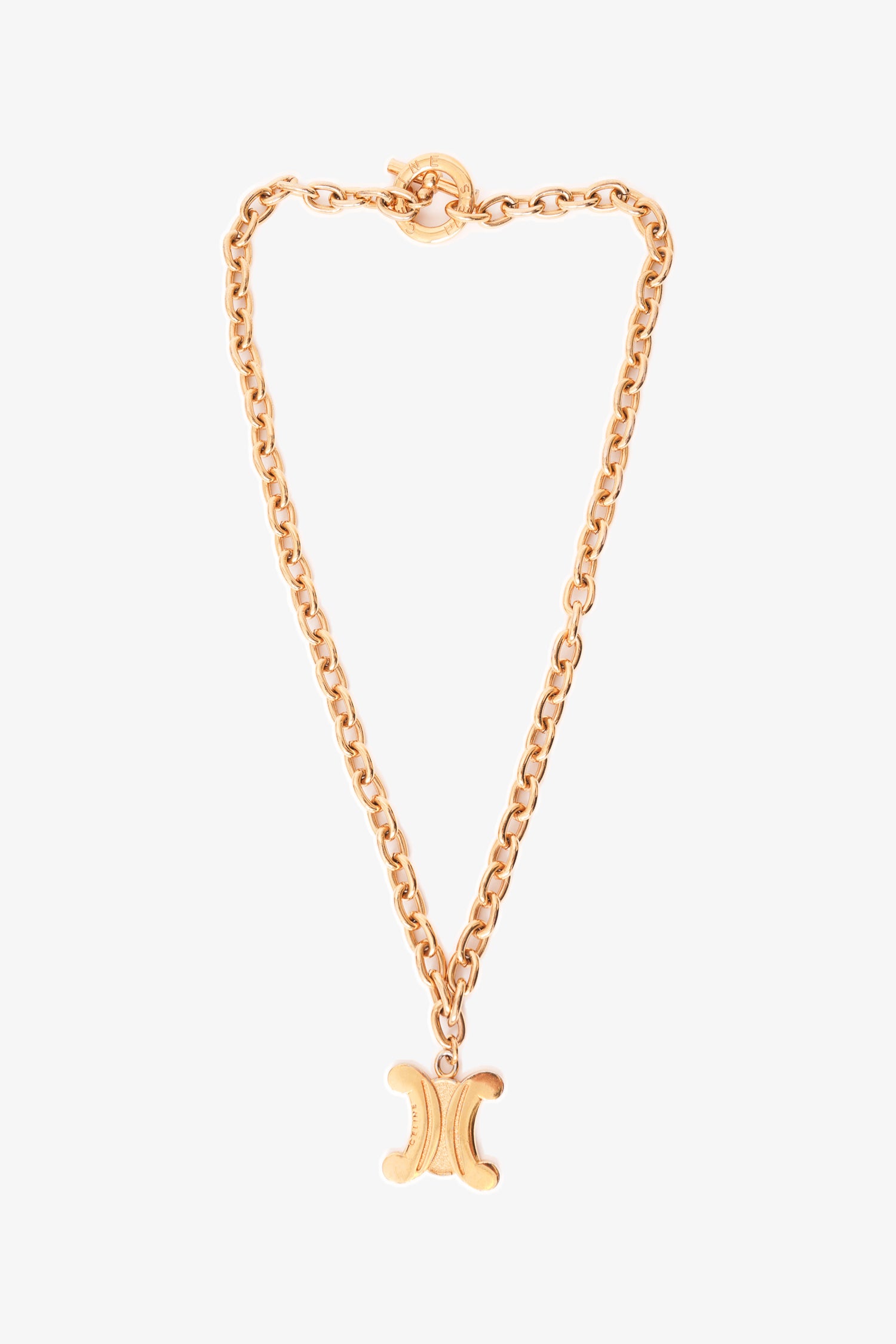 Celine Vintage Gold Triomphe Chain Necklace – Mine & Yours