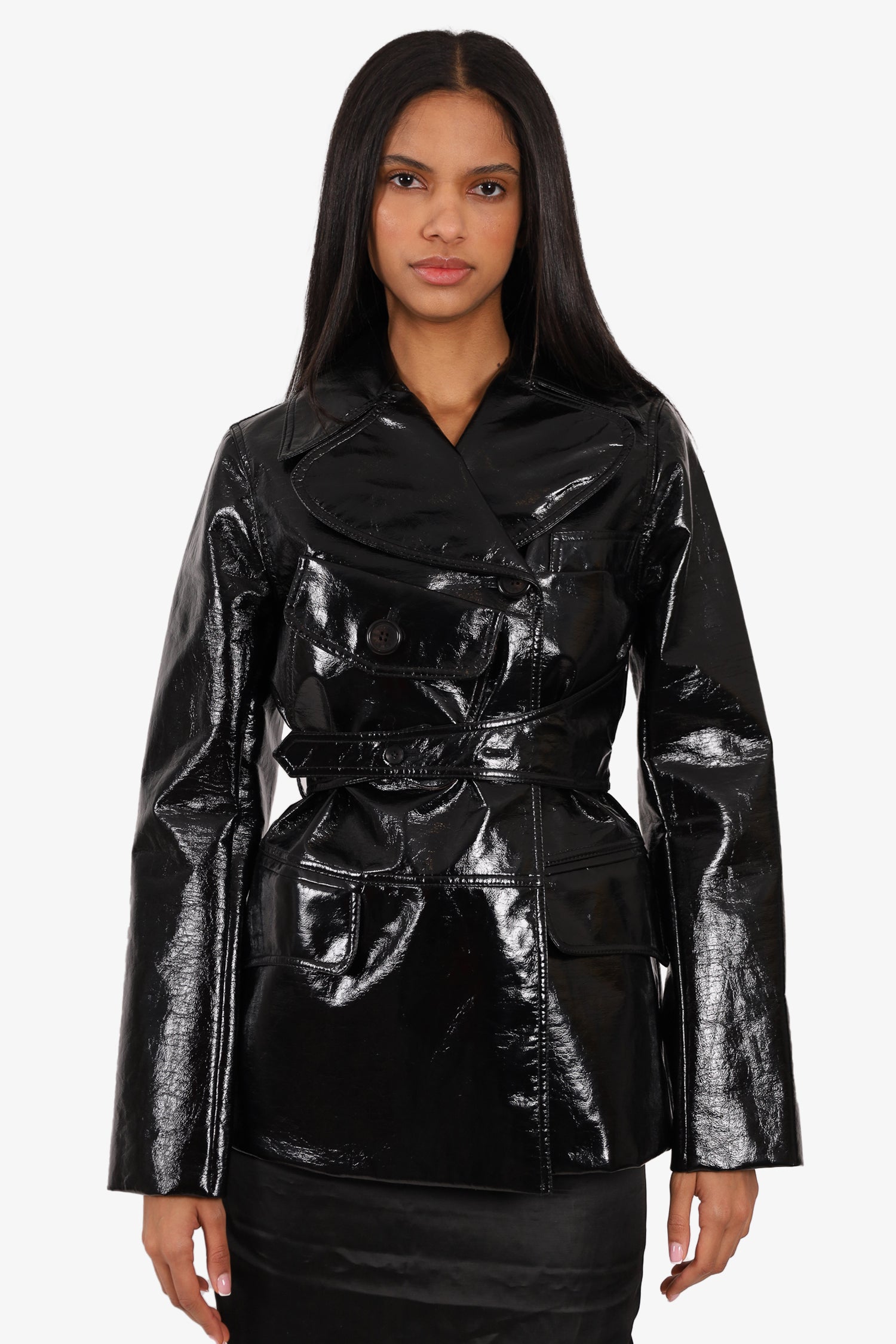 Ellery Black Patent Leather Wrap Jacket Size 0 with Tag – Mine & Yours