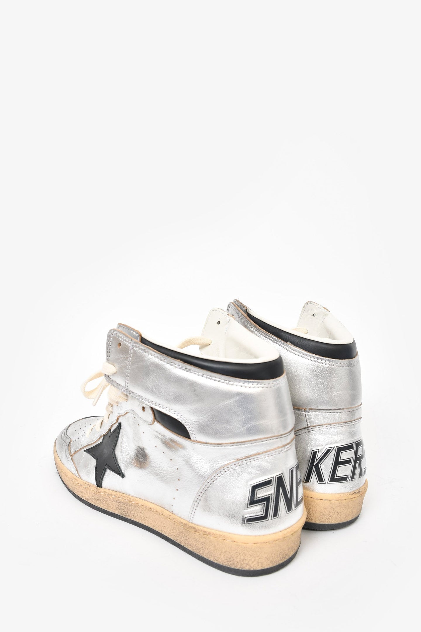 Golden Goose Silver Metallic Leather High Top Sneakers sz 43 Mens ...