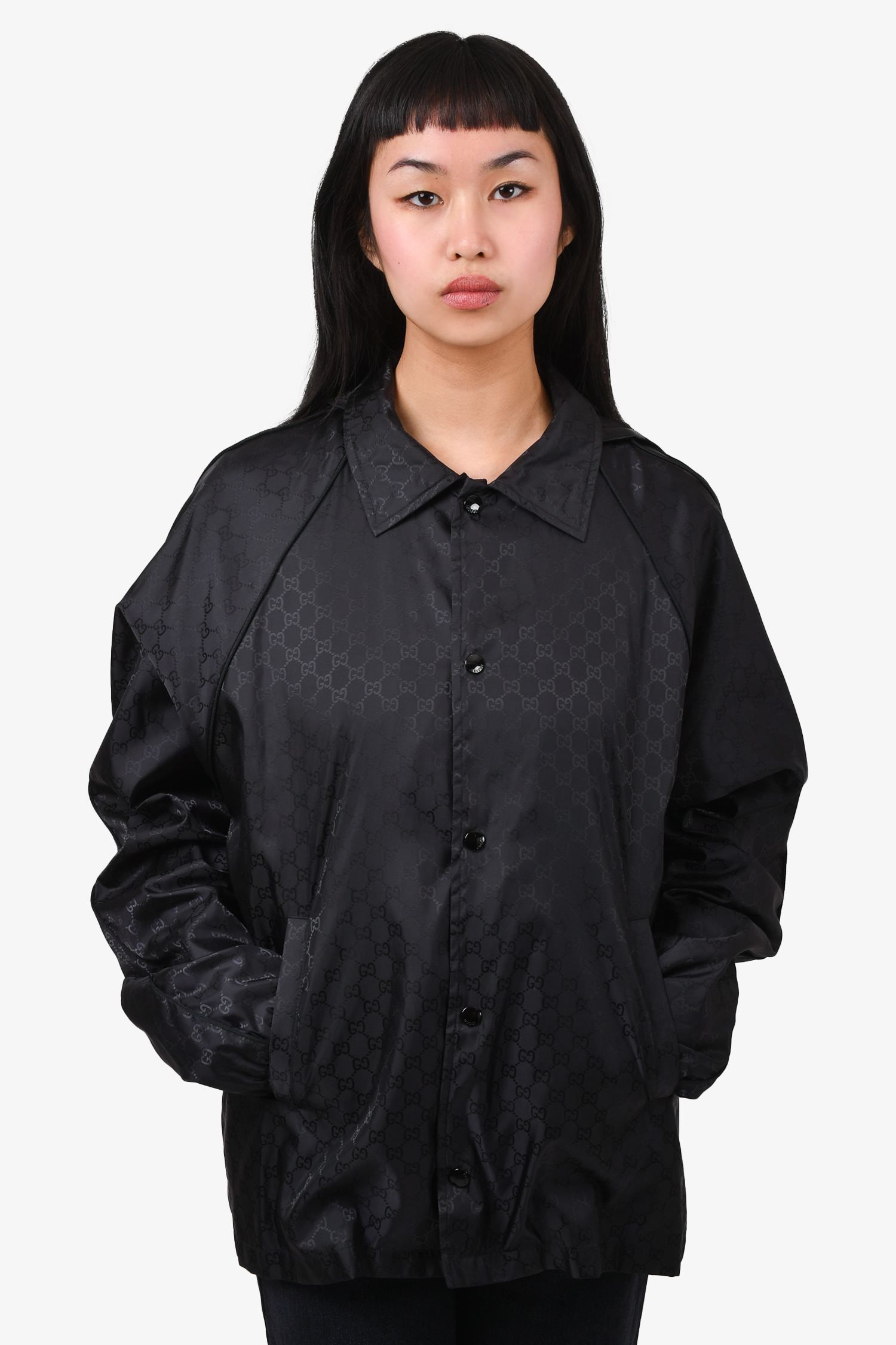 Gucci 2018 Black GG Supreme Monogram Rain Jacket Size 50 Mens – Mine ...
