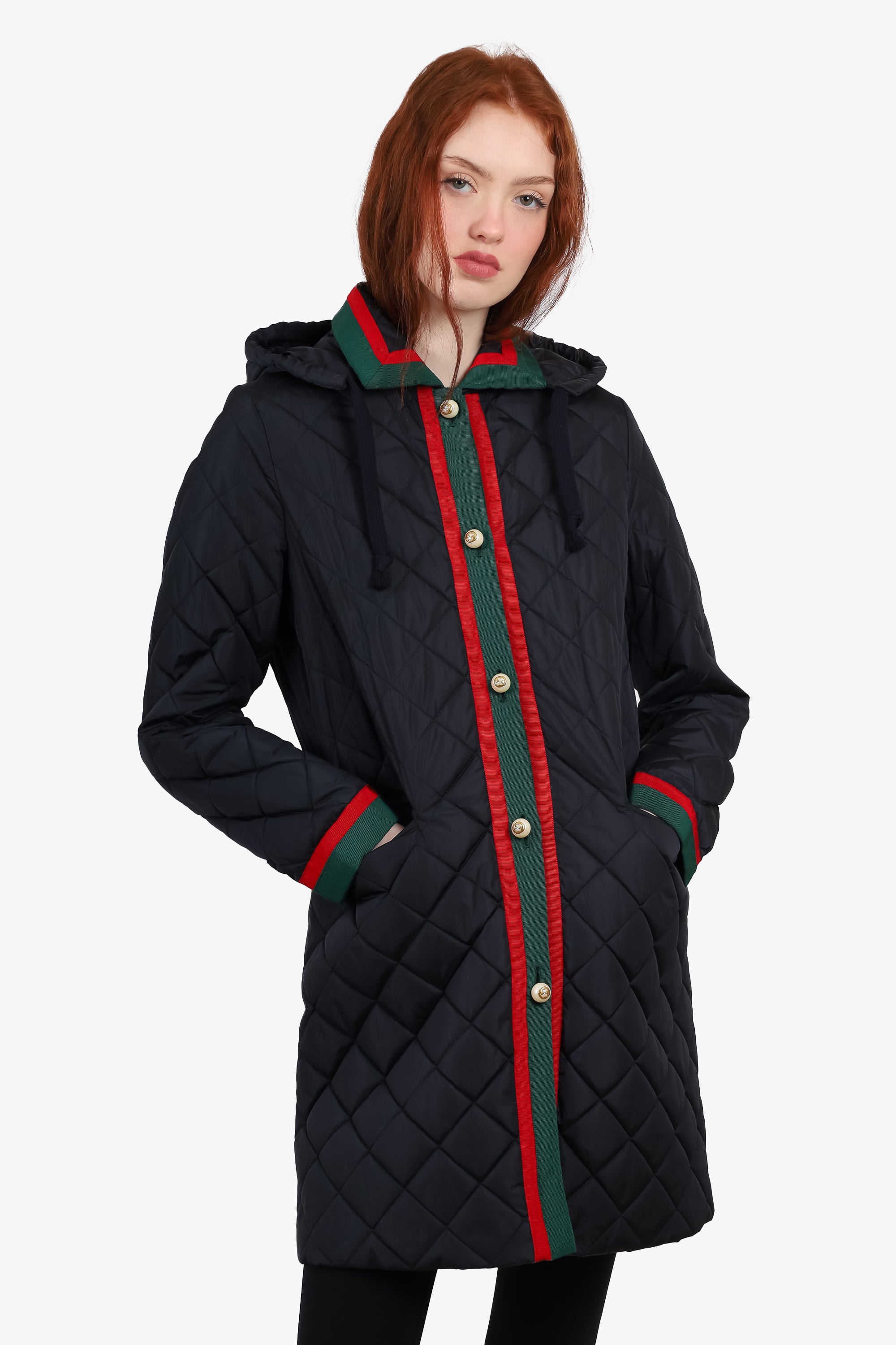 Gucci Black Quilted Pearl Puffer Jacket Size 44 – Mine & Yours