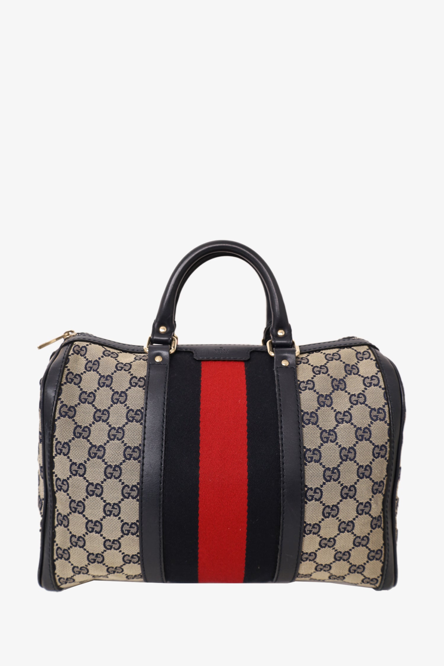 Gucci Blue Canvas Monogram Boston Bag – Mine & Yours
