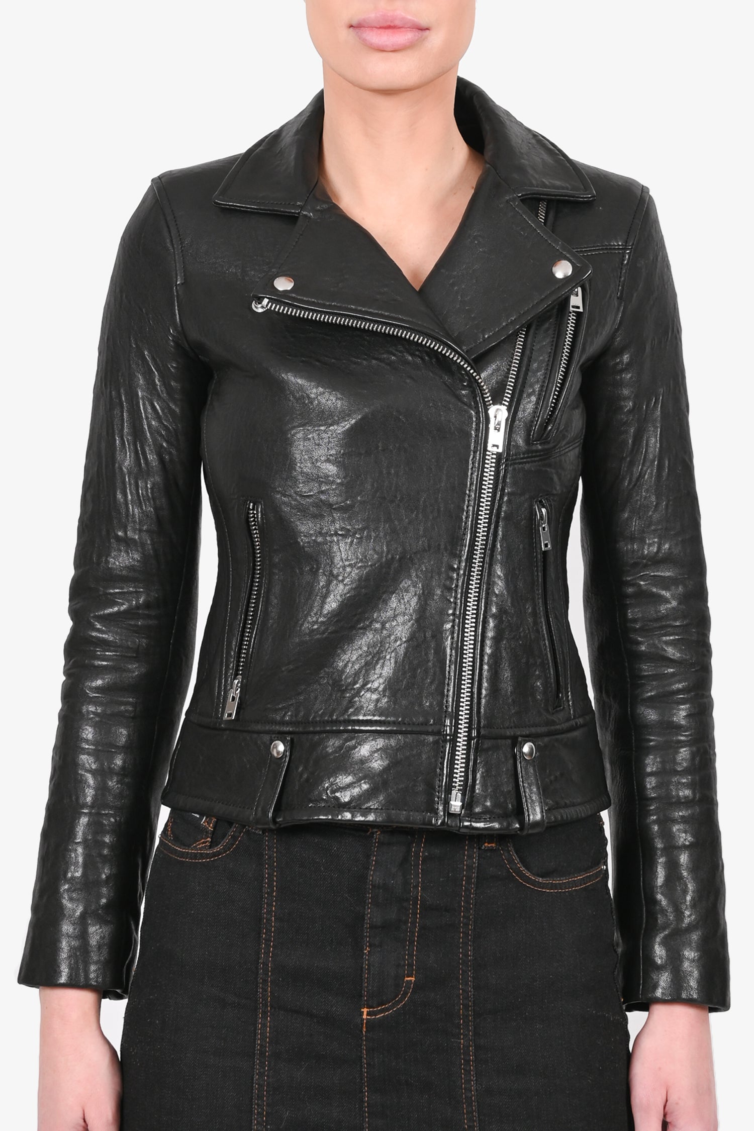 IRO Black Leather Moto Jacket Size 36 – Mine & Yours