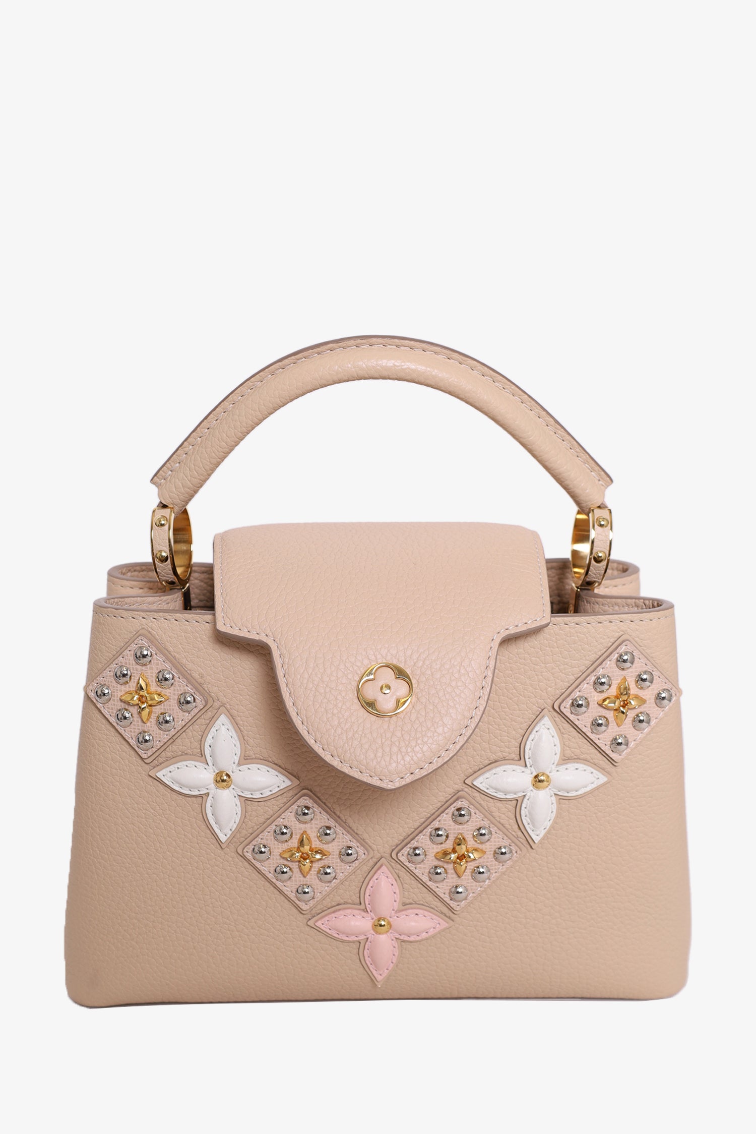 Louis Vuitton Beige Taurillon Mechanical Flowers Smile Capucines BB wi ...