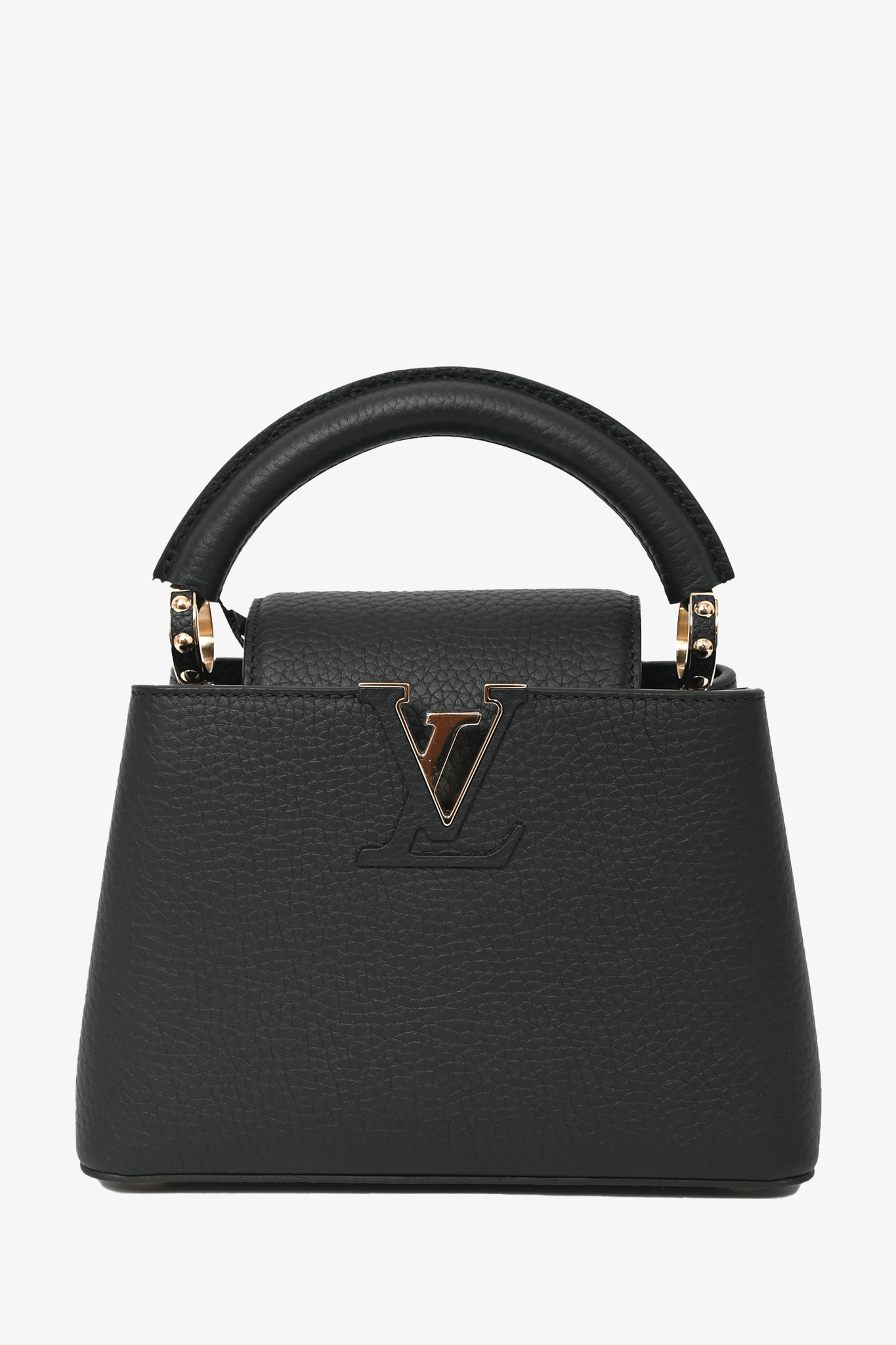 Louis Vuitton Black Leather Mini Capucines Bag with Strap – Mine & Yours