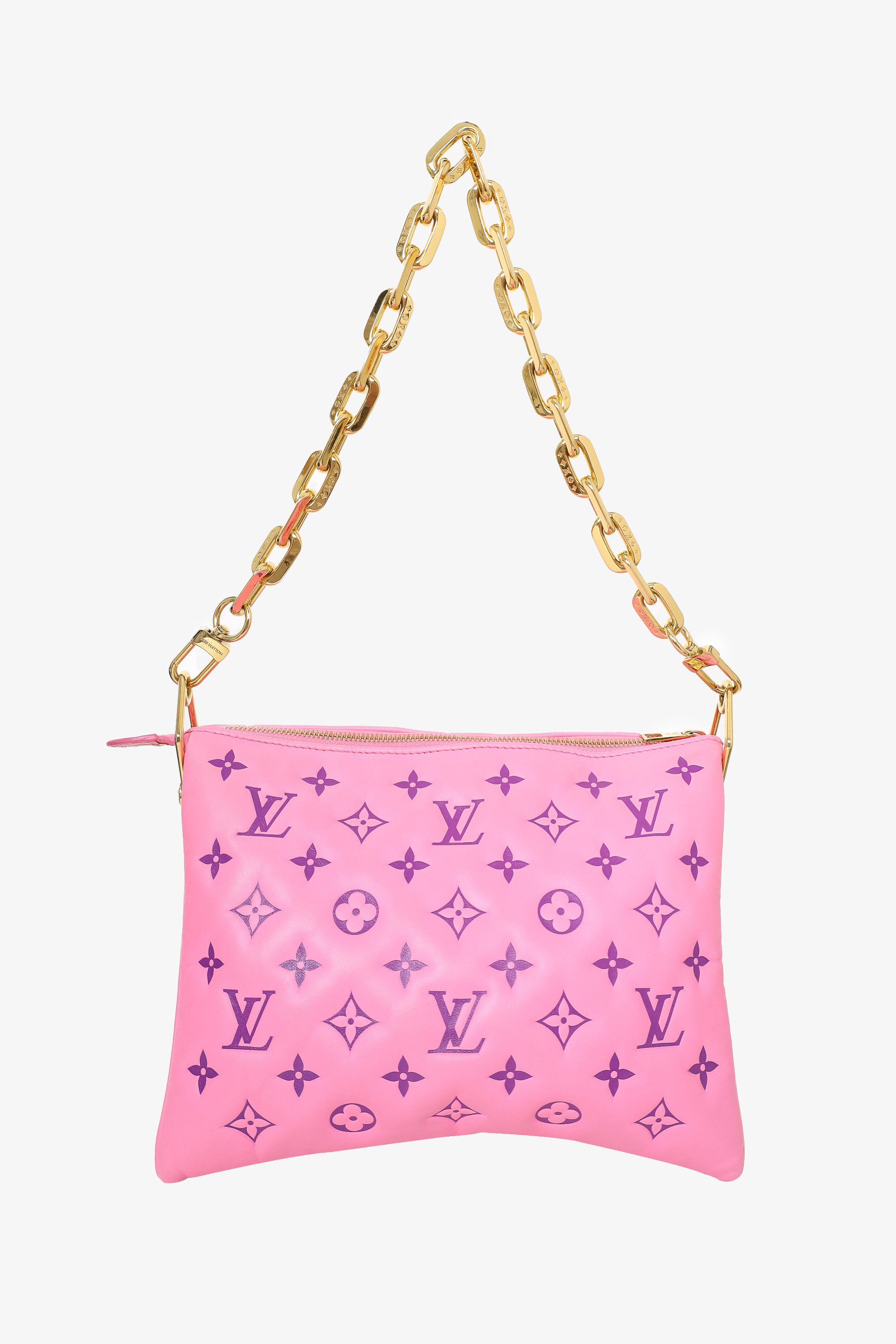 Louis Vuitton Pink Monogram Embossed Leather Puffy Coussin PM – Mine ...