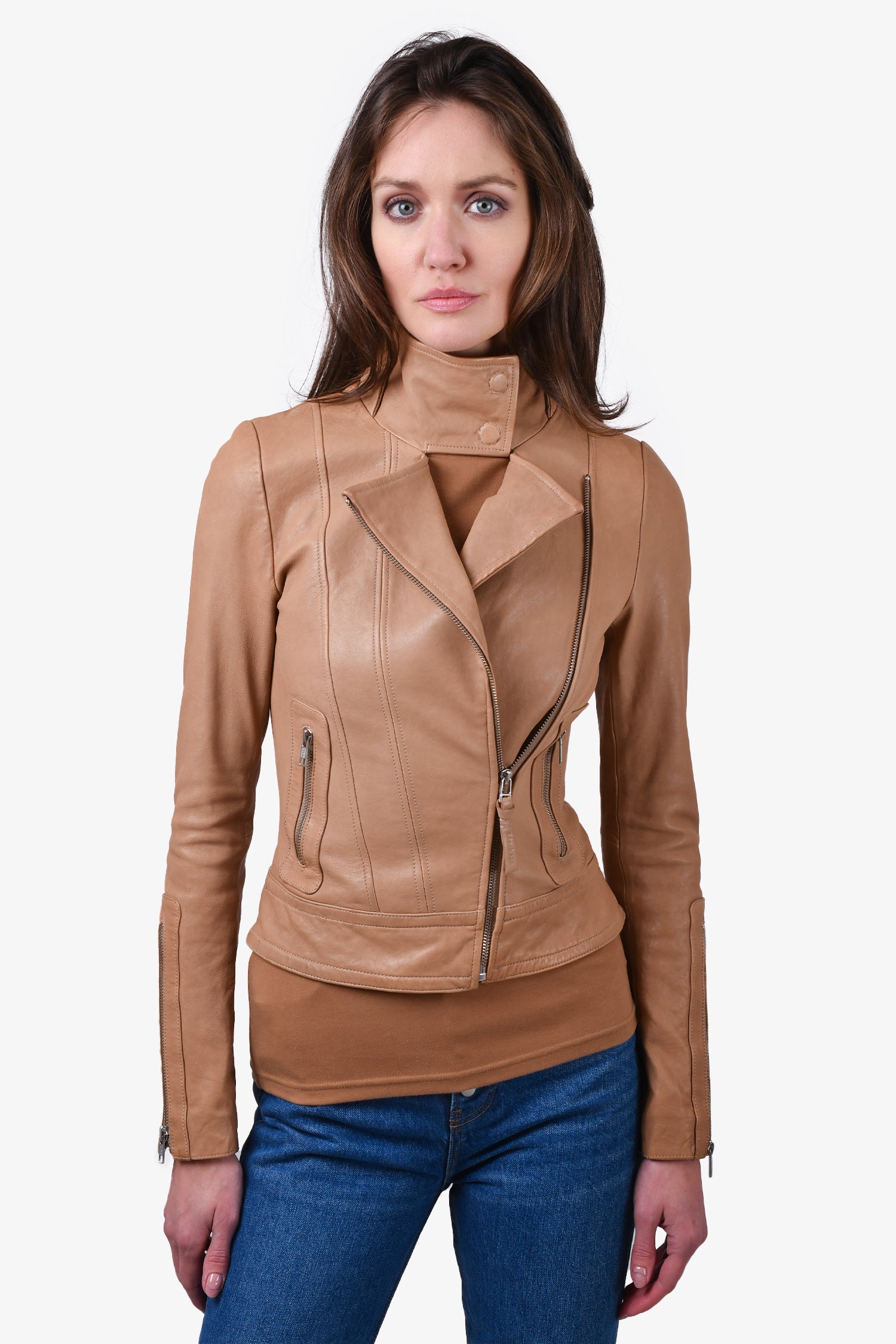 Mackage For Aritzia Brown Leather 'Kenya' Biker Jacket Size XXS – Mine ...