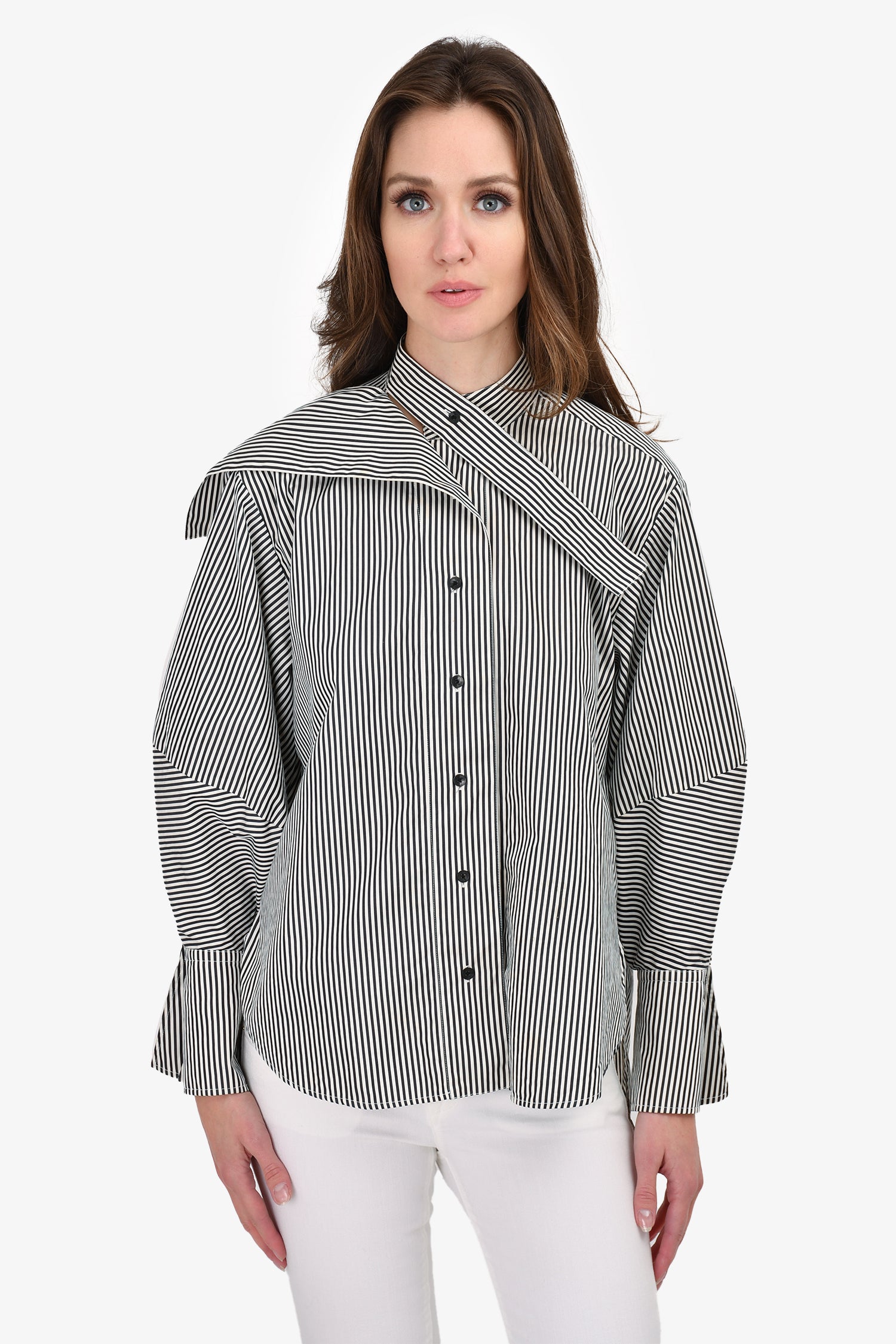 Palmer//Harding White/Navy Stripped Blouse Size 2 – Mine & Yours