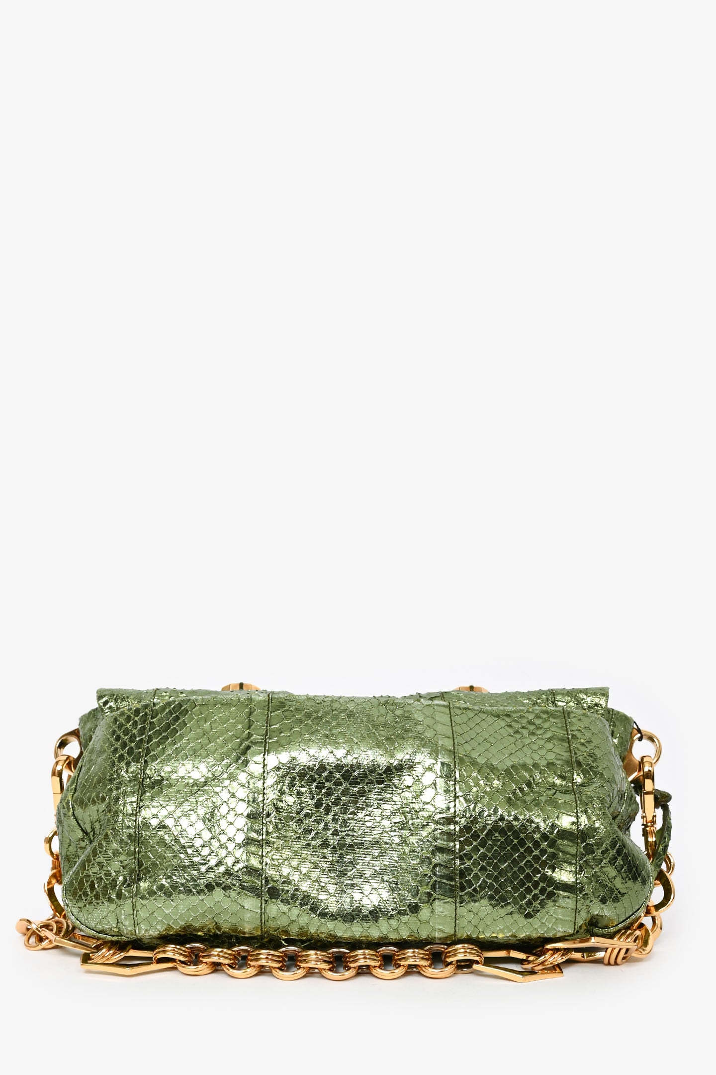 Prada Green Metallic Jeweled Python Chain Shoulder Bag – Mine & Yours
