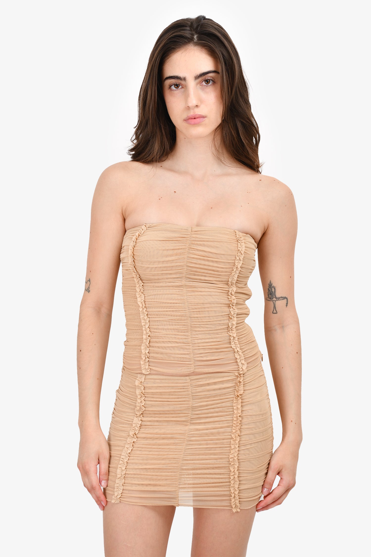 I.Am.Gia Nude Mesh Tube Top + Mini Skirt Set Size XS – Mine & Yours