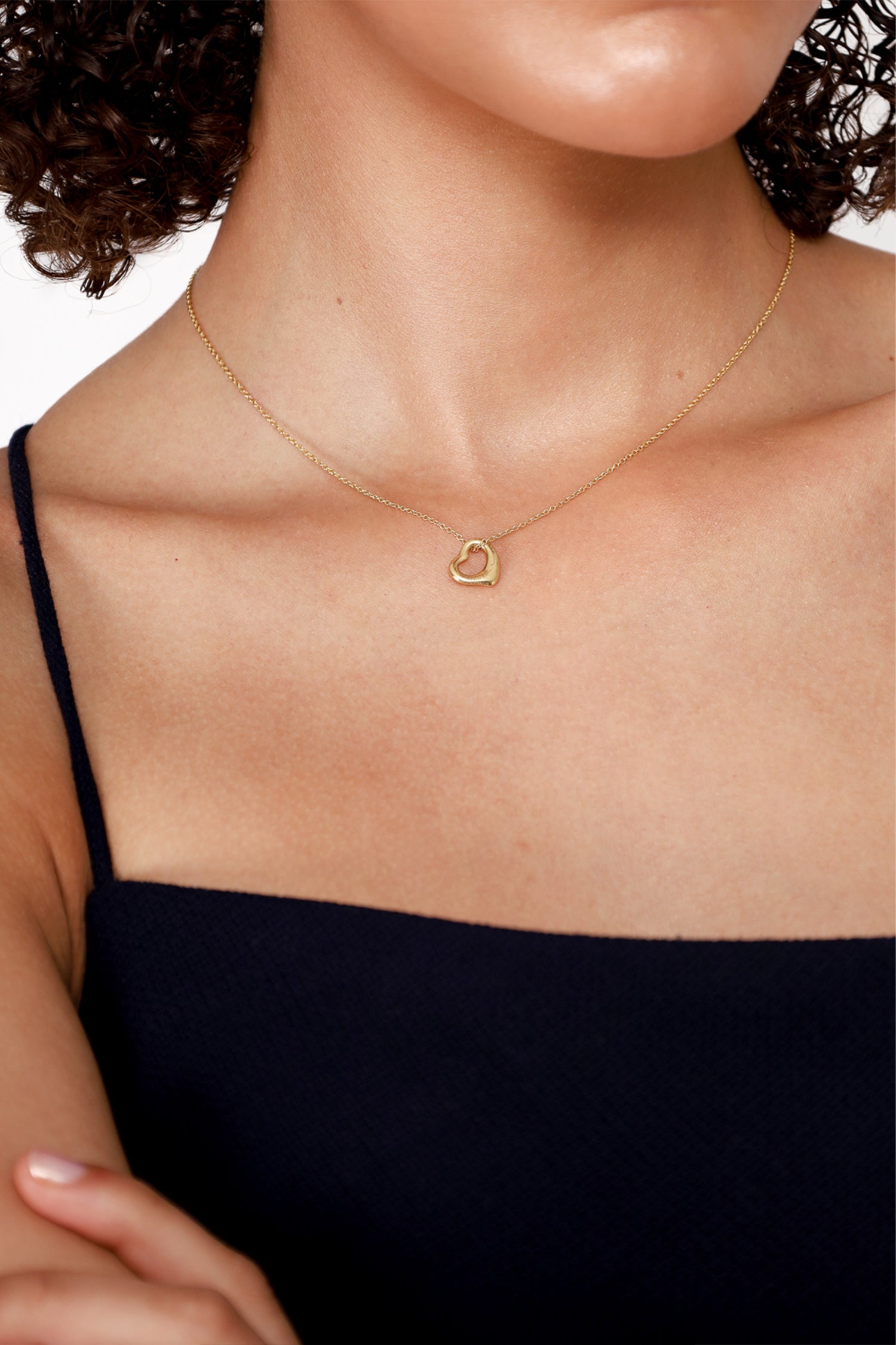 Tiffany 18K Gold Elsa Peretti Open Heart Pendant Necklace – Mine & Yours