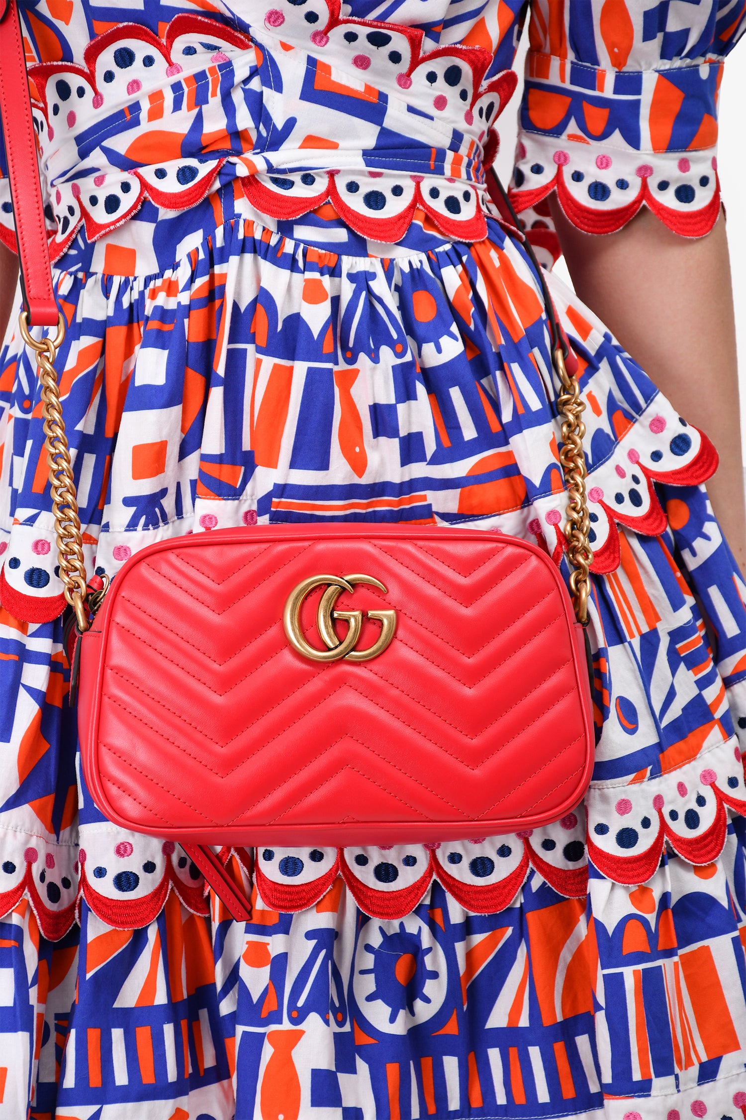 Gucci Red Leather GG Marmont Chevron Small Camera Bag – Mine & Yours