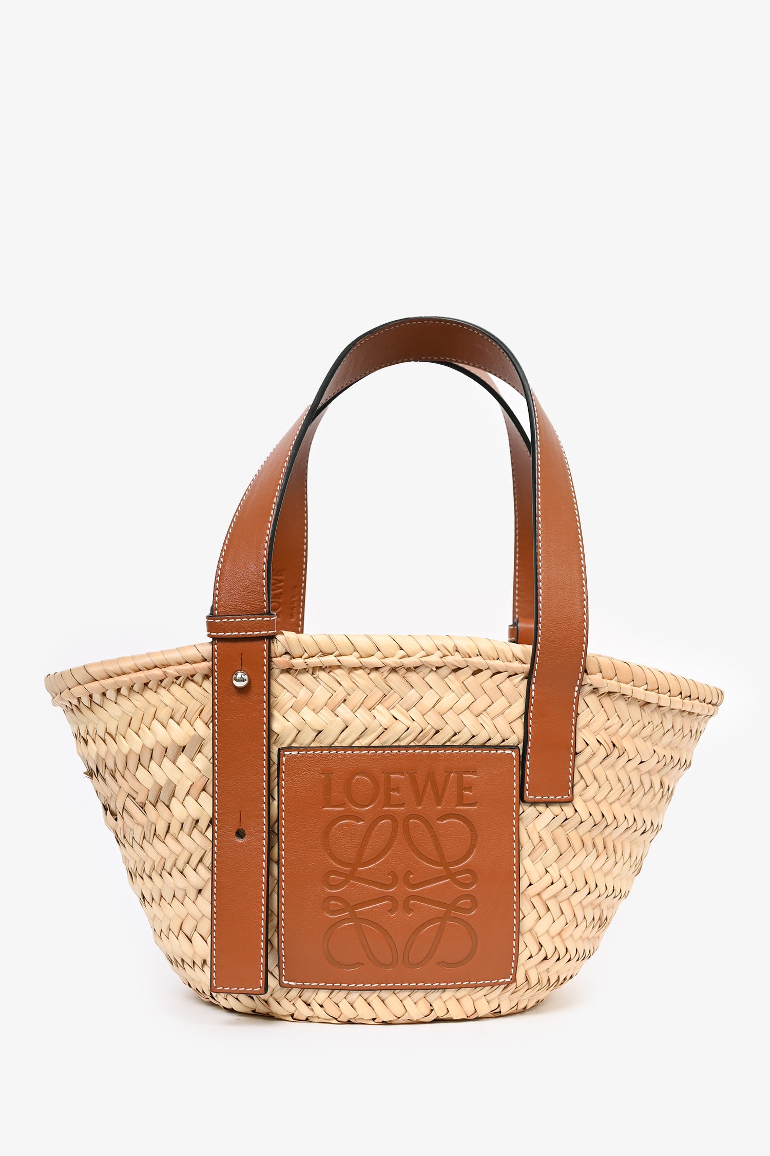 Loewe Brown Leather/Woven 'Paula Ibiza' Basket Bag – Mine & Yours
