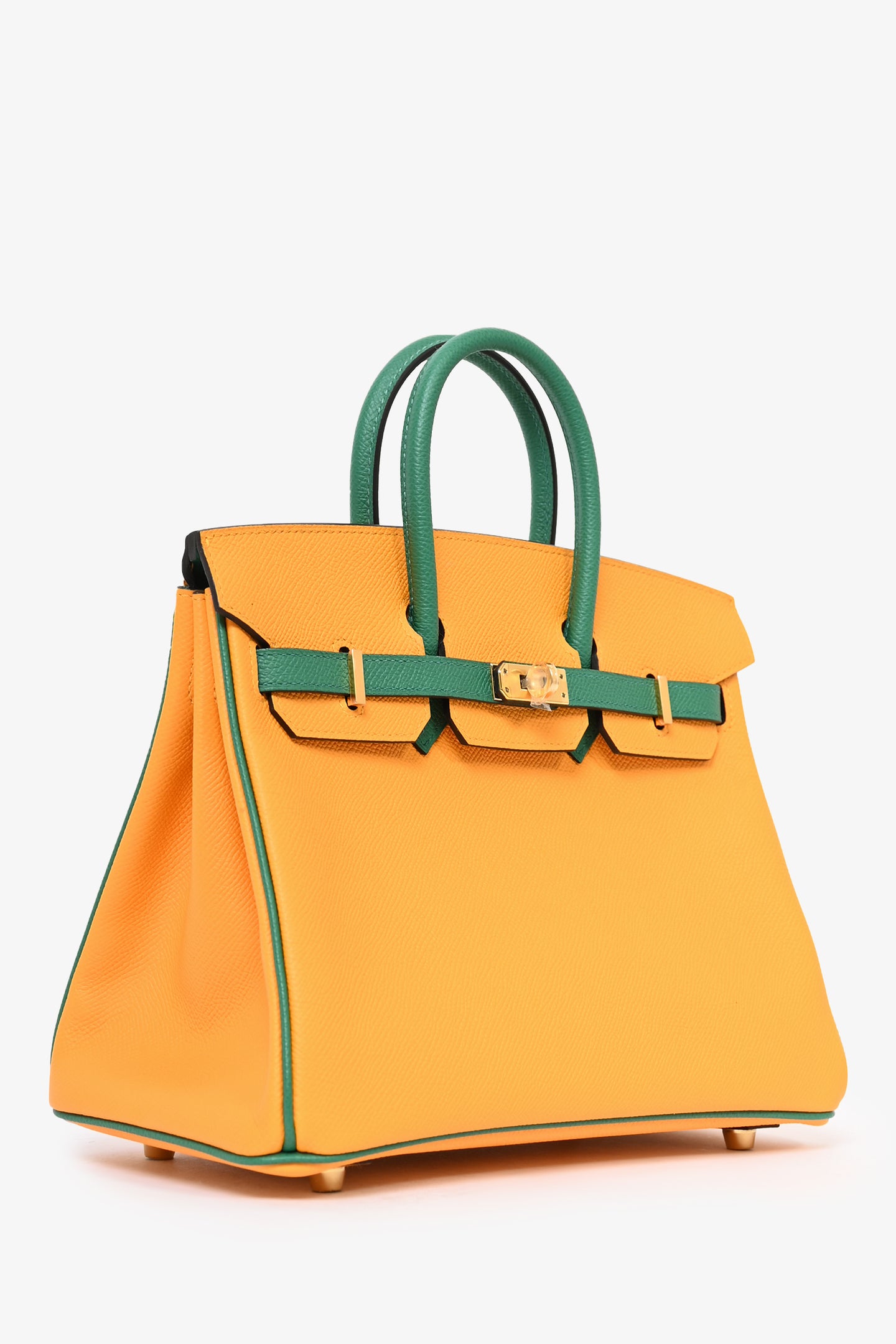 Hermès 2019 Orange/Green Leather Special Order Birkin 25 – Mine & Yours