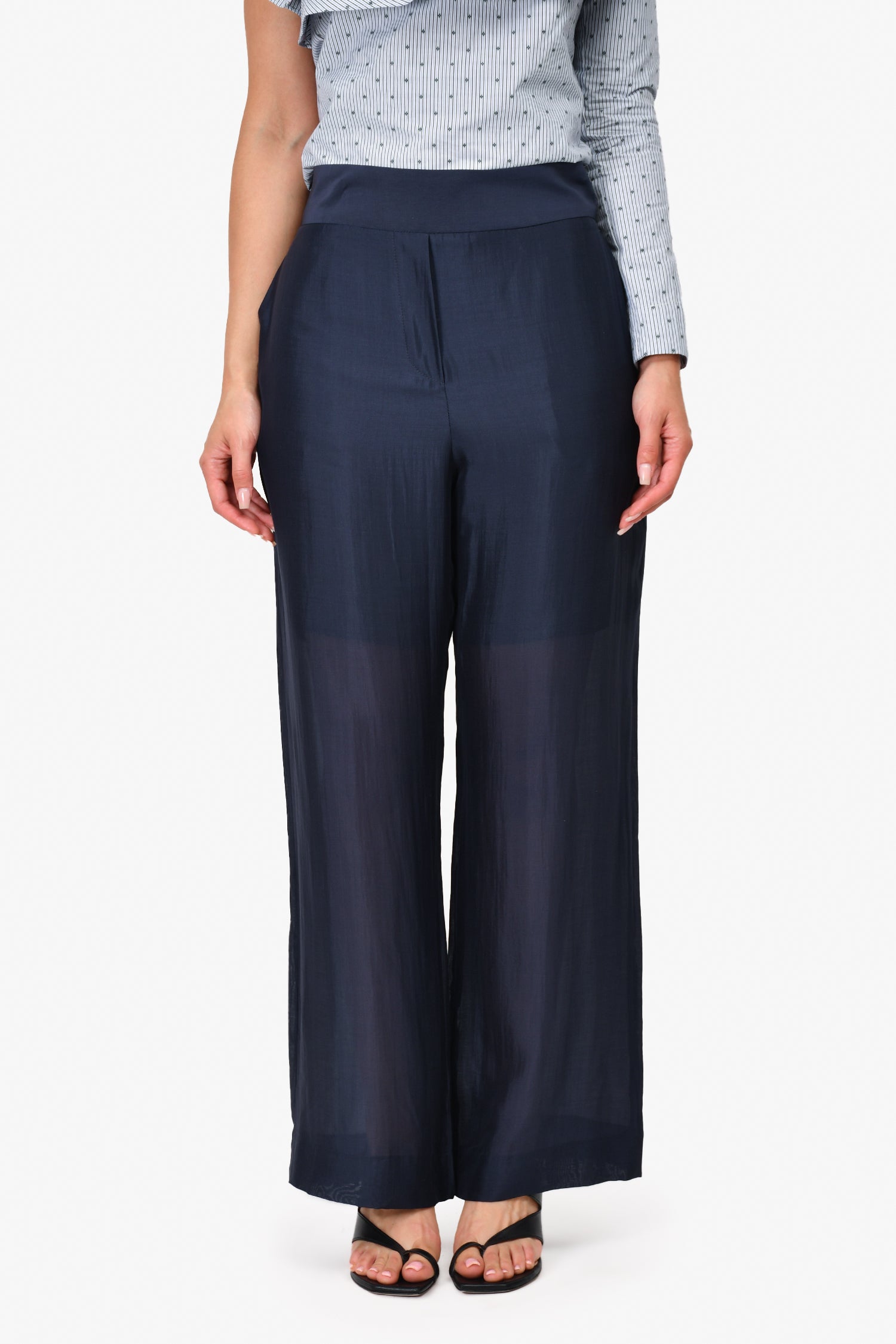 Brunello Cucinelli Navy Blue Silk Pants Size 10 – Mine & Yours