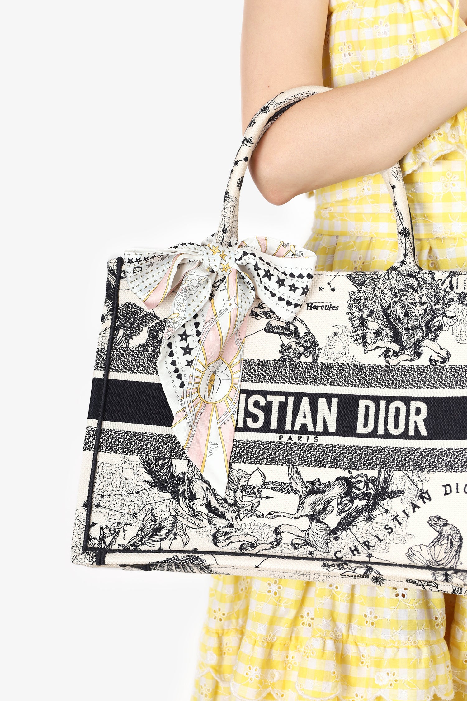 Christian Dior White/Pink Silk Star Print Twilly – Mine & Yours