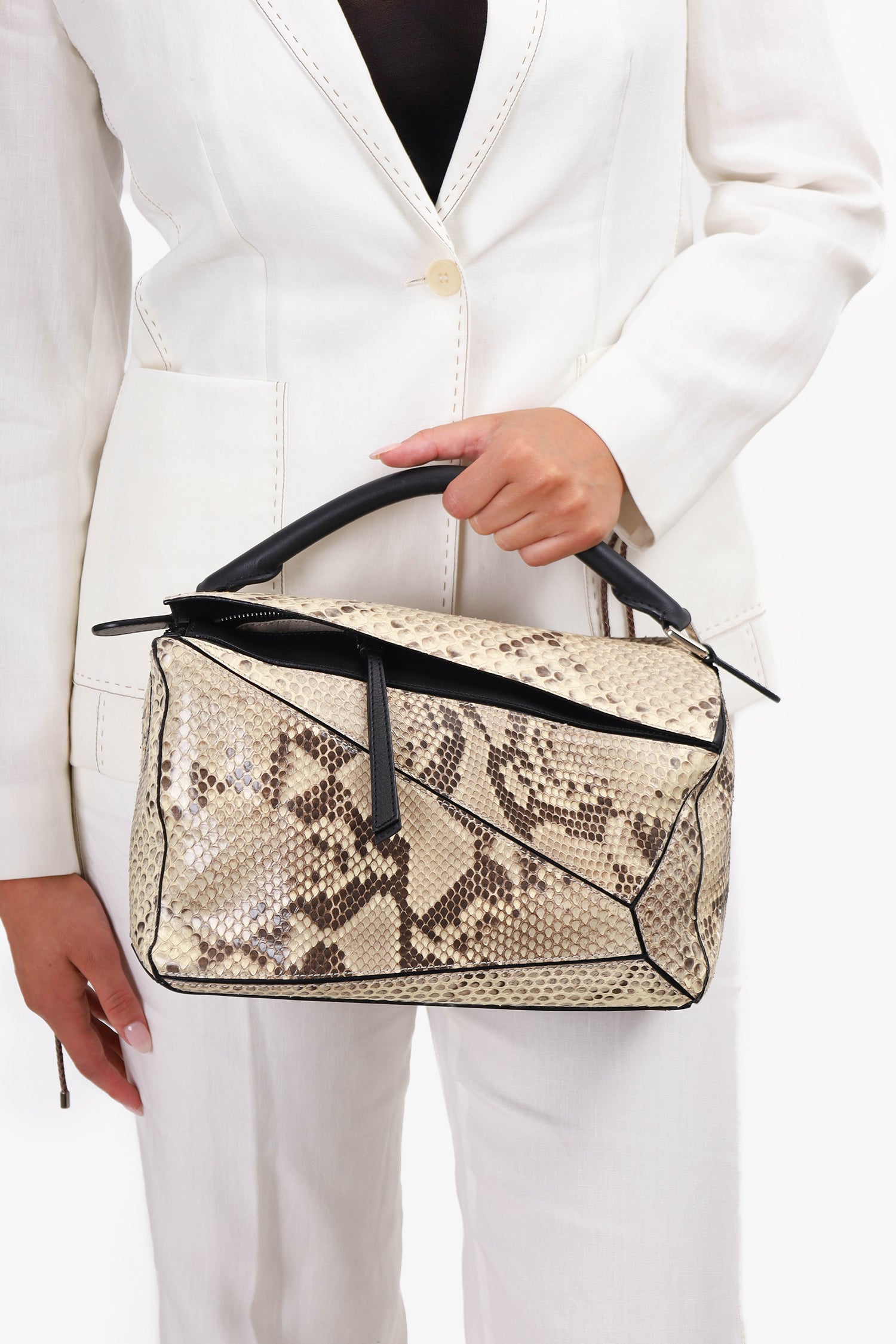 Loewe 2015 Python Leather Medium Puzzle Bag – Mine & Yours