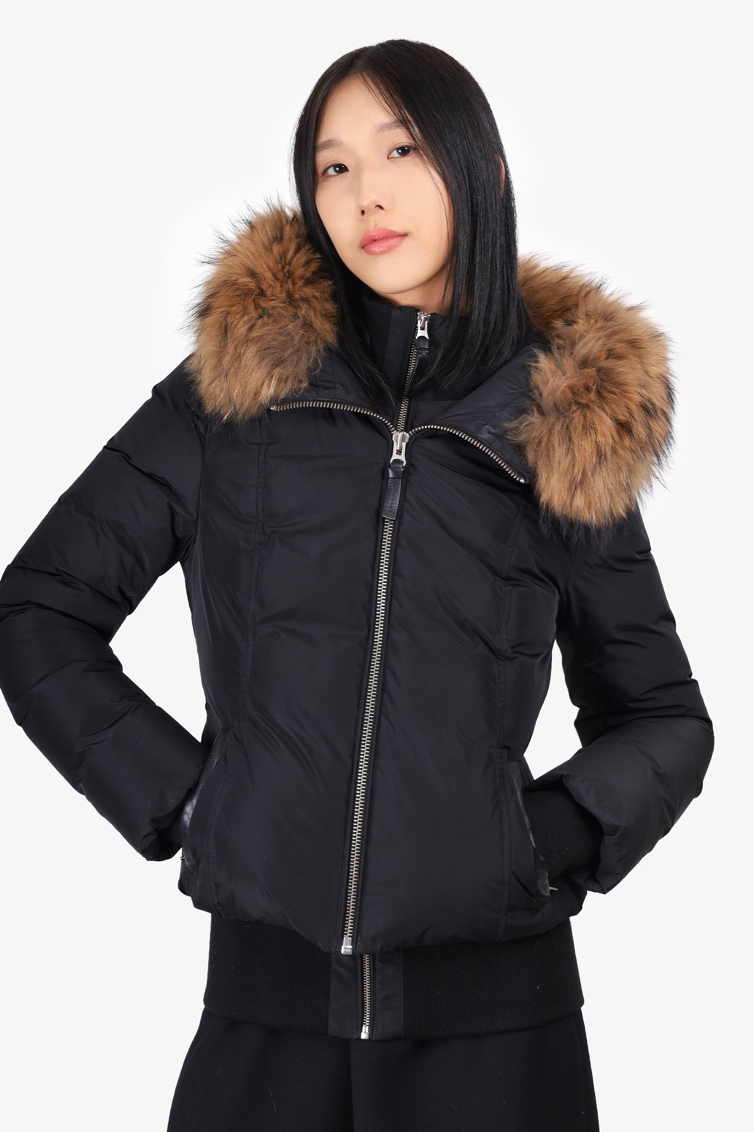 Mackage Black Quilted Puffer Jacket with Fur Hood Size Medium – Mine ...
