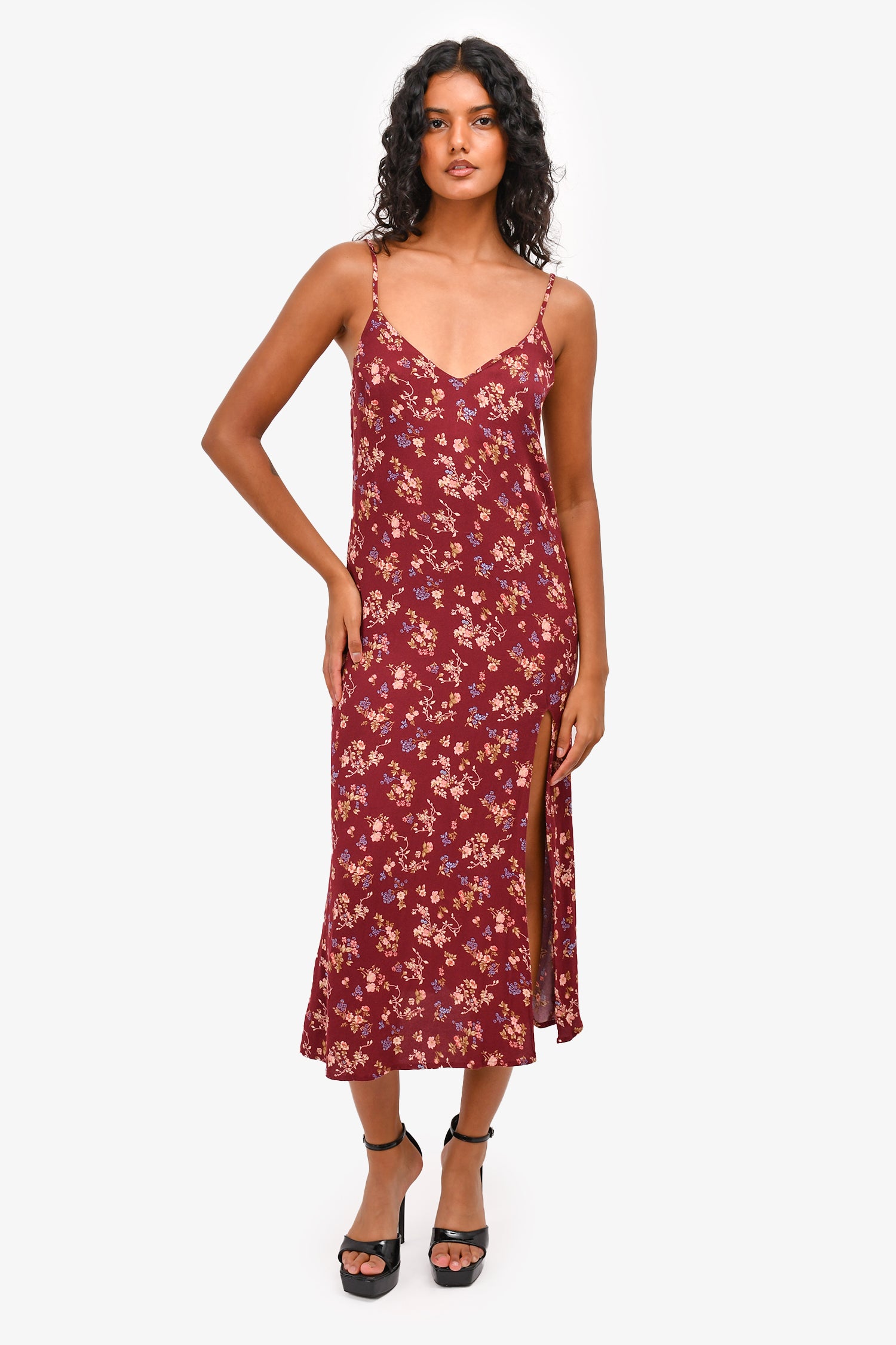 Reformation Red Floral Midi Dress Size 4 – Mine & Yours