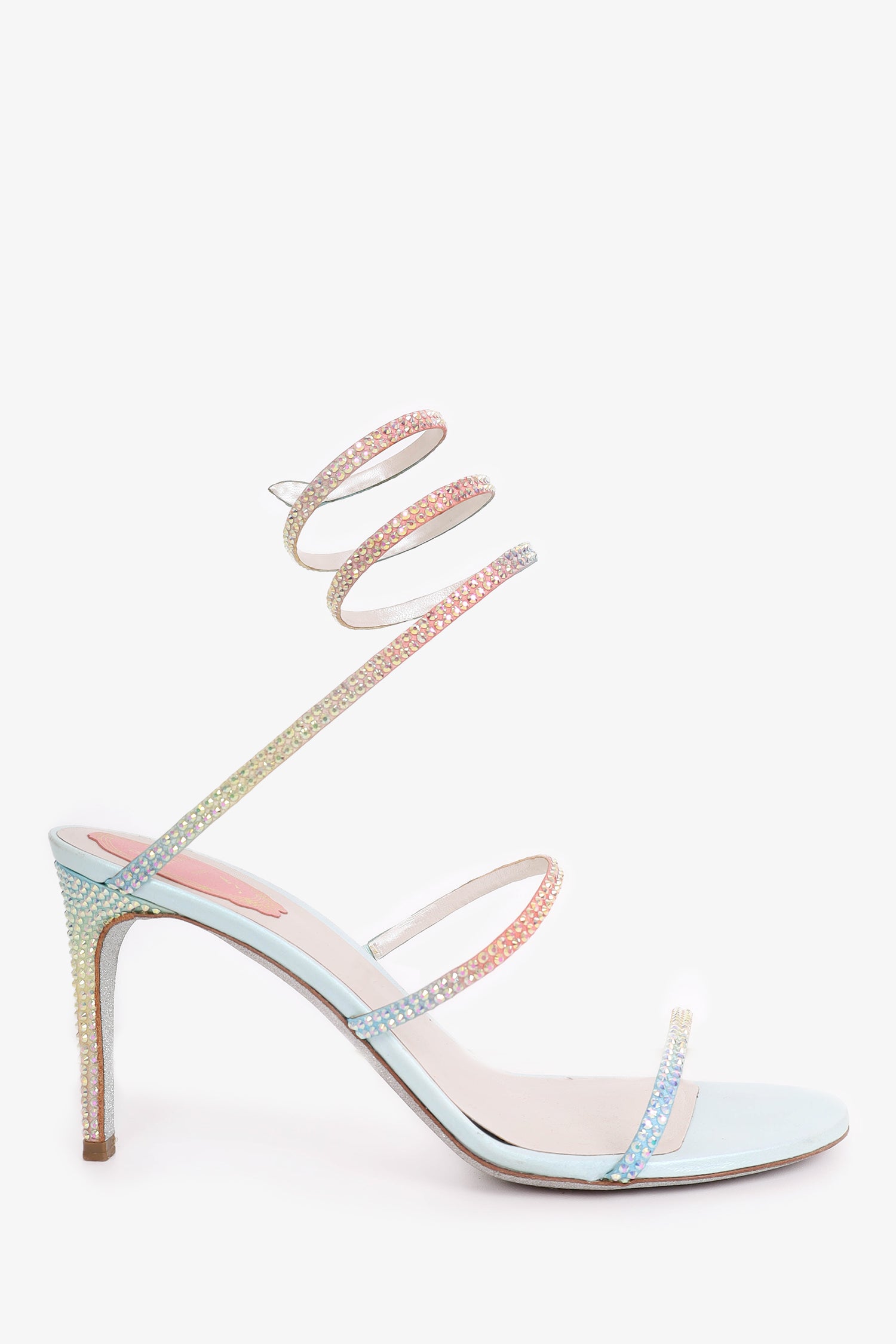Rene Caovilla Blue/Pink Crystal 'Cleo Rainbow' Heels Size 40 – Mine & Yours