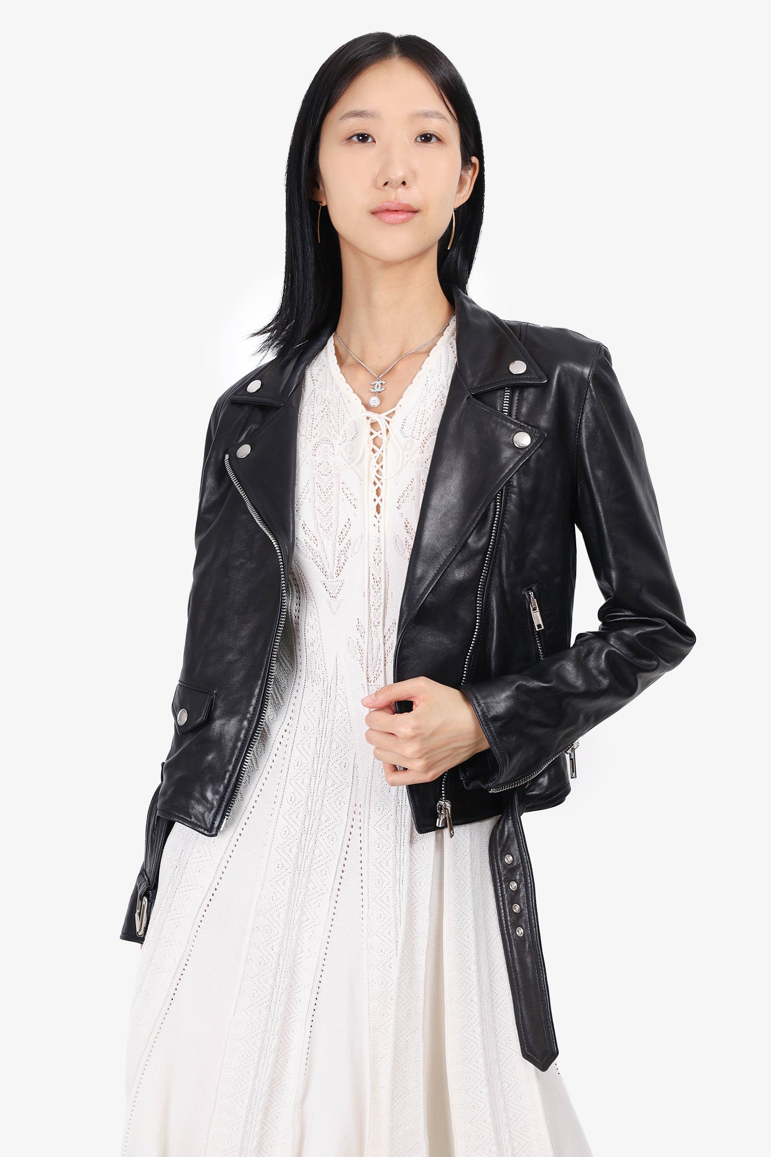 Mulberry Black Leather Biker Jacket Size 44 – Mine & Yours