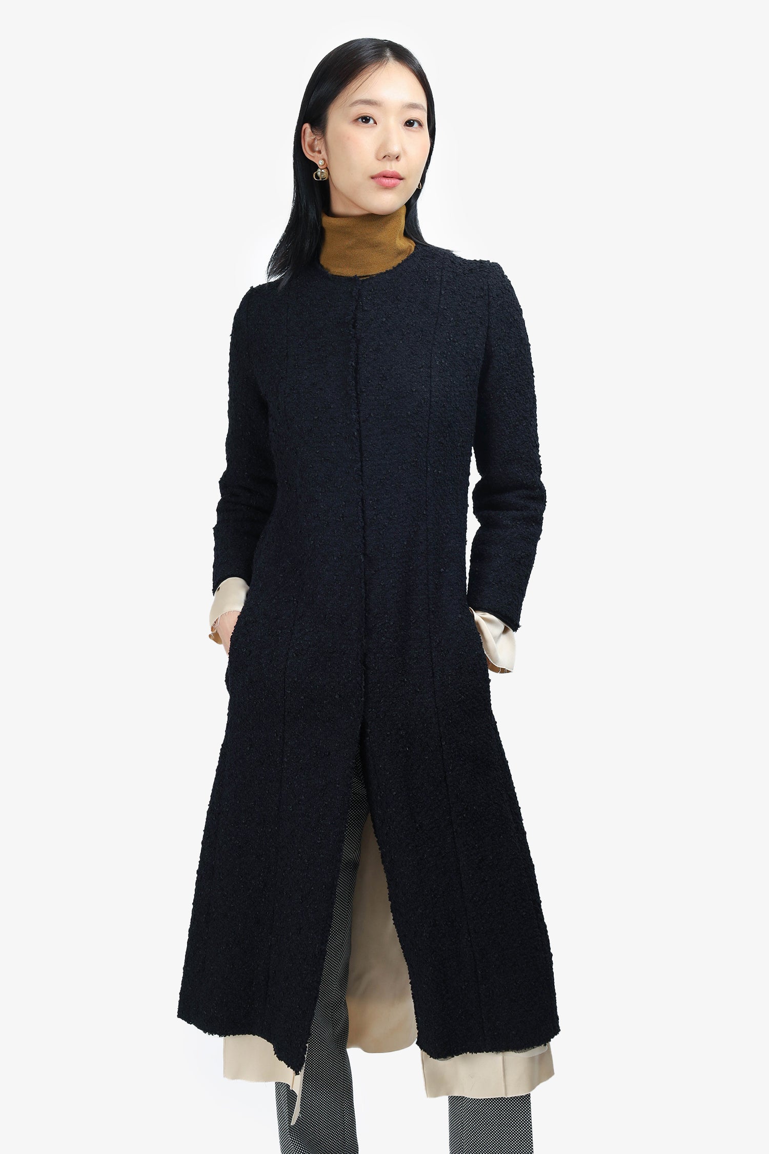The Row Black Tweed Exposed Lining Coat Size 4 – Mine & Yours