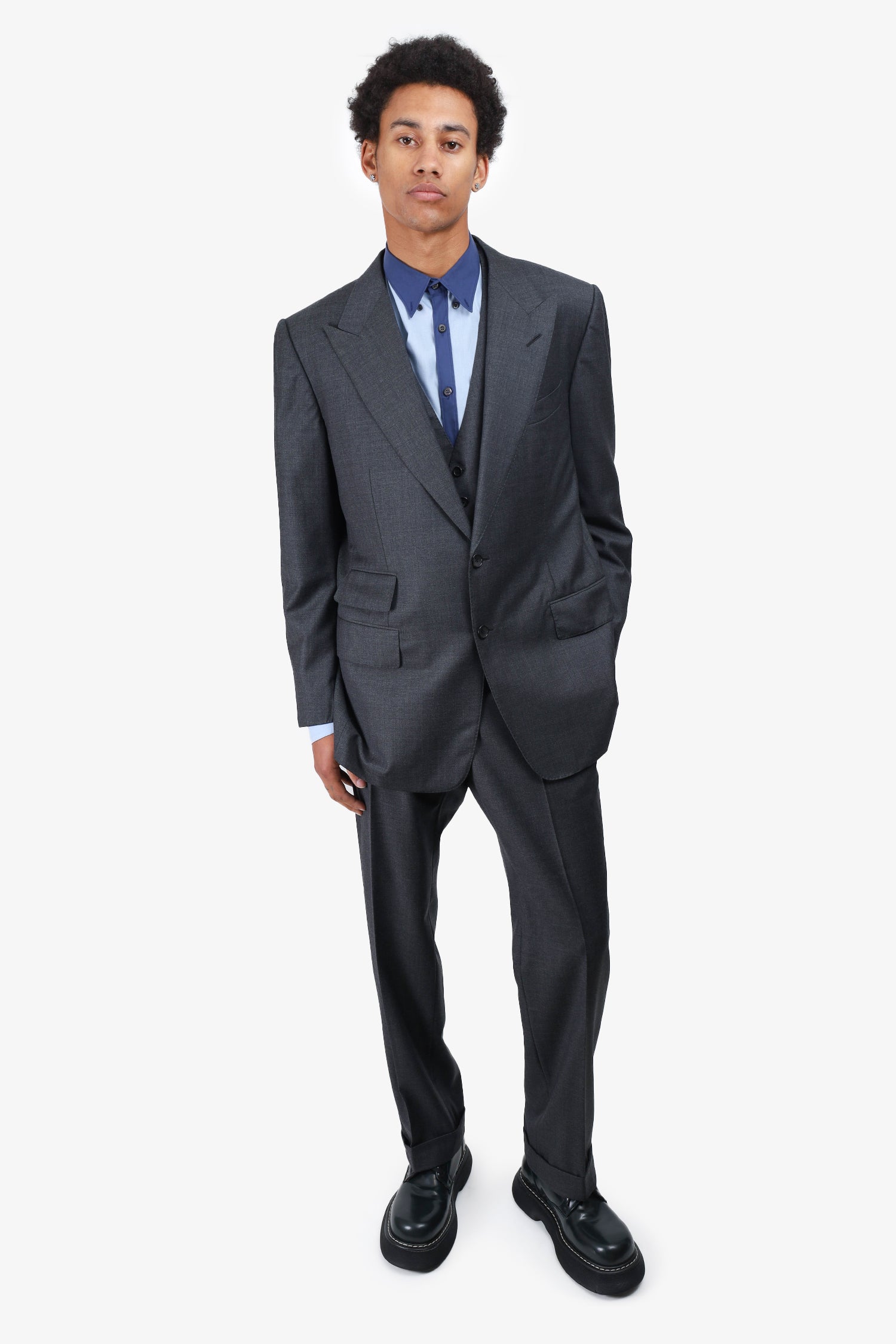 Tom Ford Grey Wool 3-Piece Suit Size 56 Mens – Mine & Yours