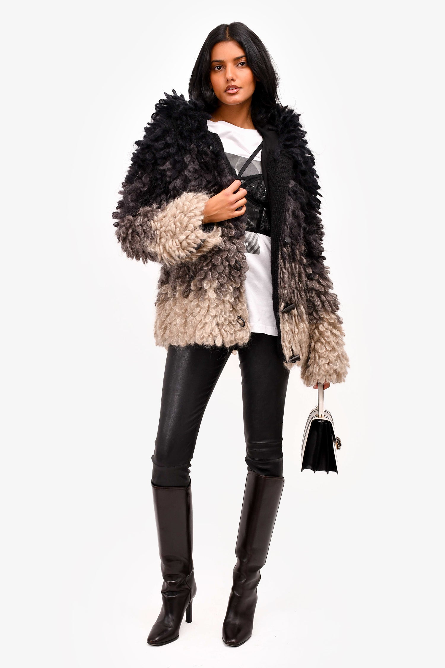 Tom Ford Grey Ombre Boucle Shearling Toggle Jacket Size M – Mine & Yours