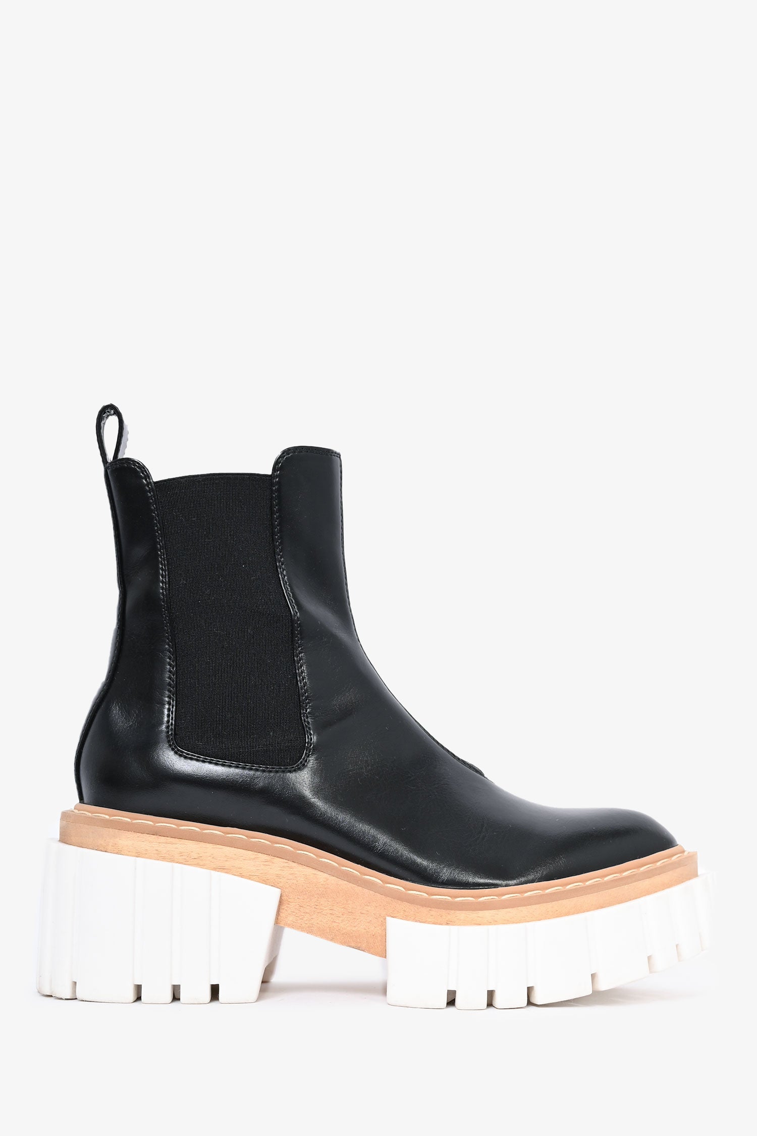 Stella McCartney Black Leather Chelsea Platform 'Emilie' Boots Size 39 ...