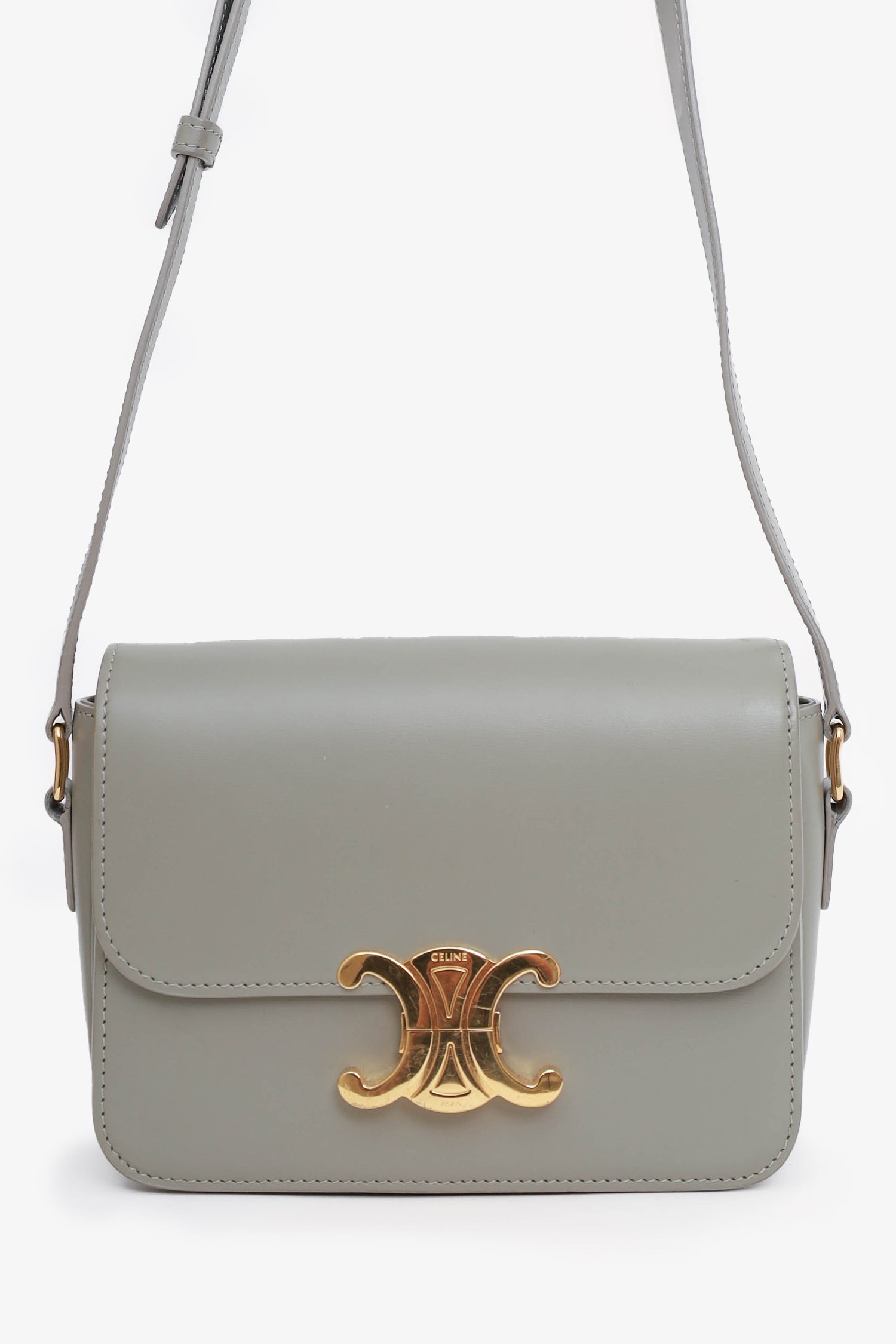 Celine Green Clay Calfskin Leather Teen Triomphe Crossbody – Mine & Yours
