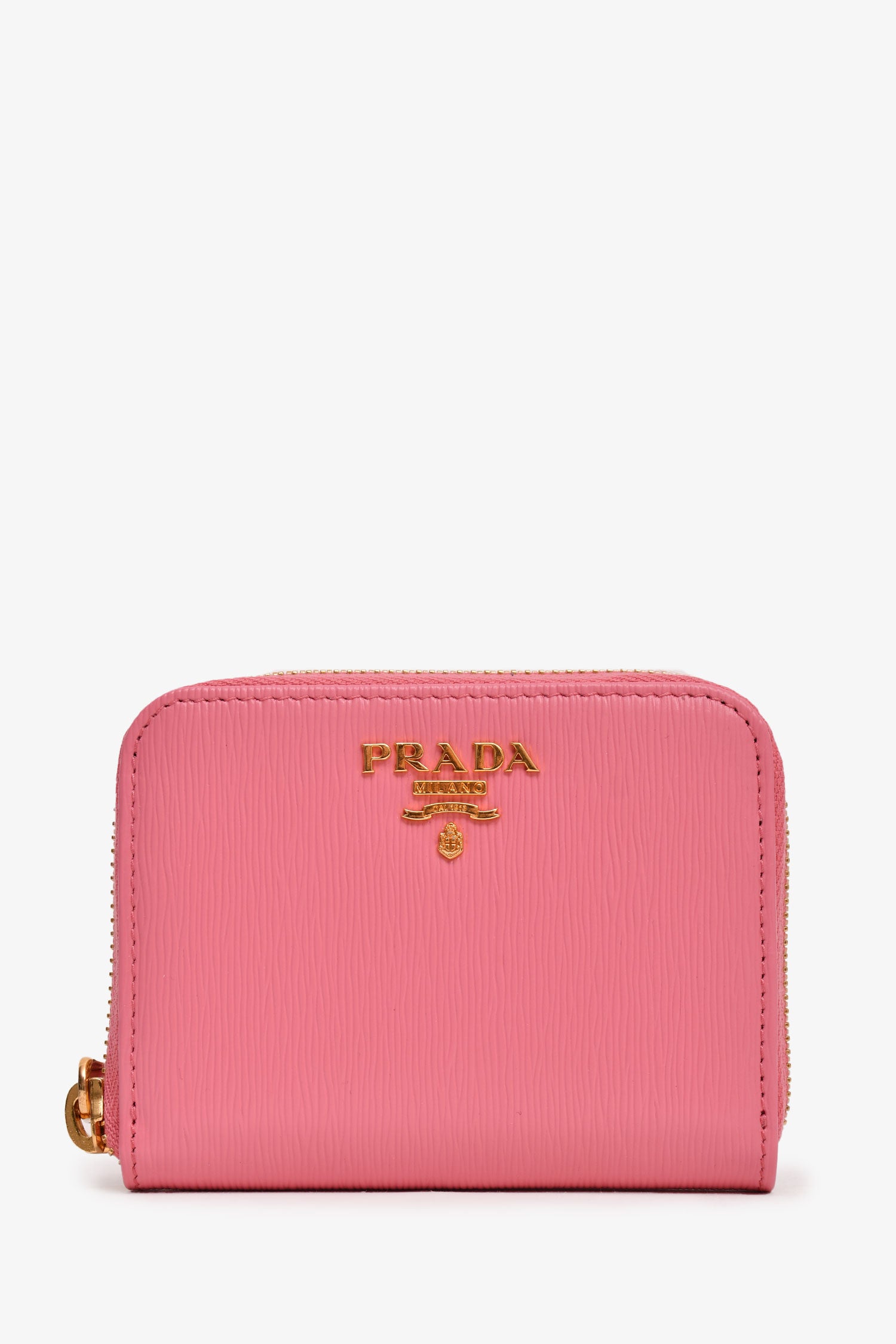 Prada Pink Saffiano Leather Zip Around Compact Wallet – Mine & Yours