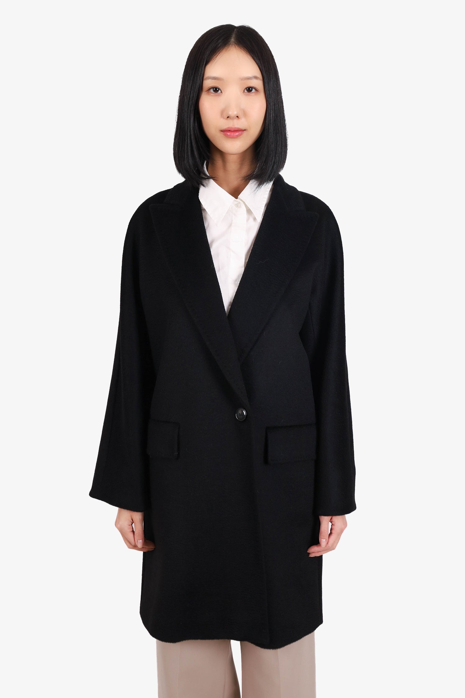 Max Mara Black Camel Hair Coat Size 10 – Mine & Yours
