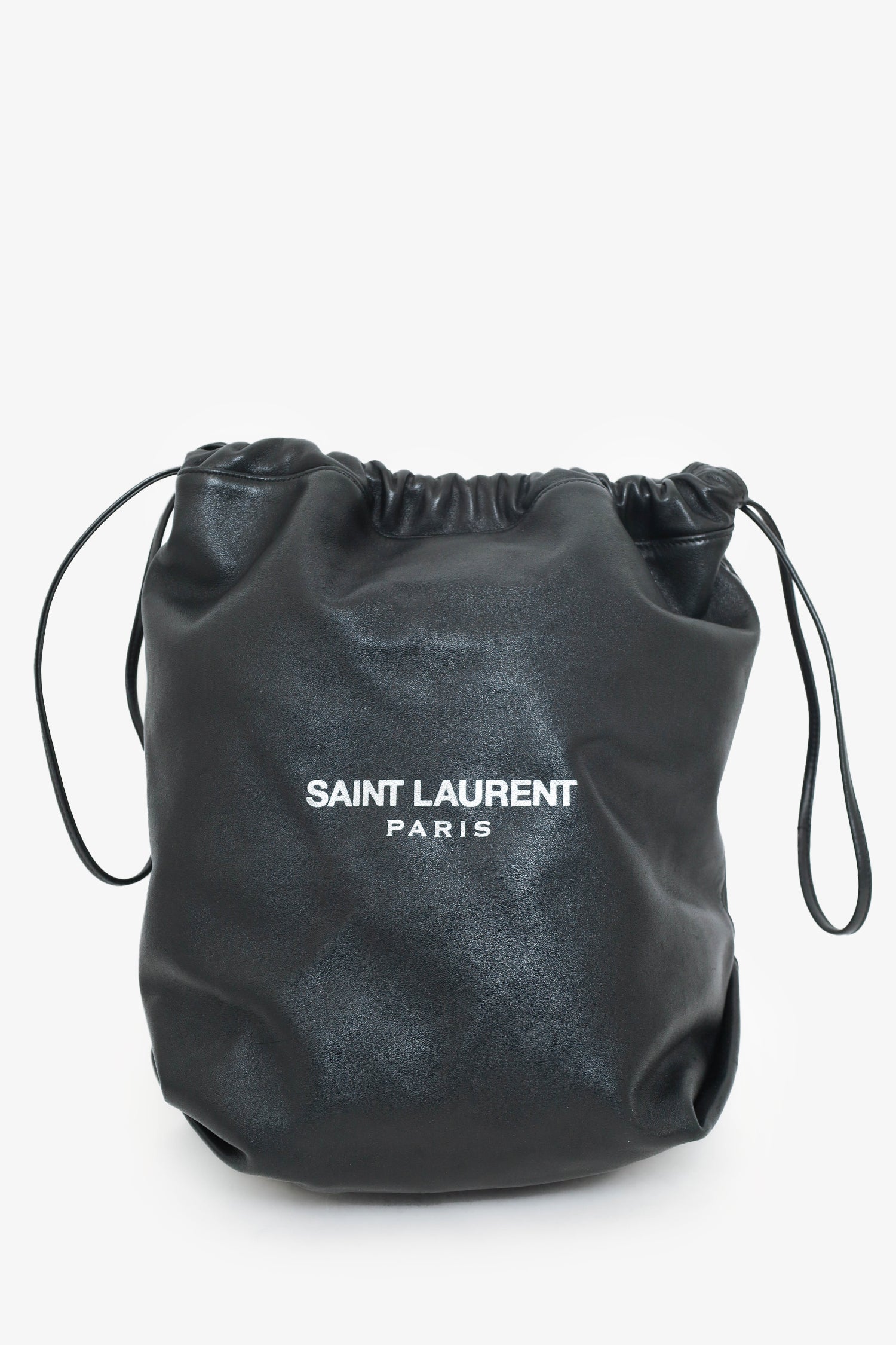 Saint Laurent Black Lambskin Teddy Drawstring Bag – Mine & Yours