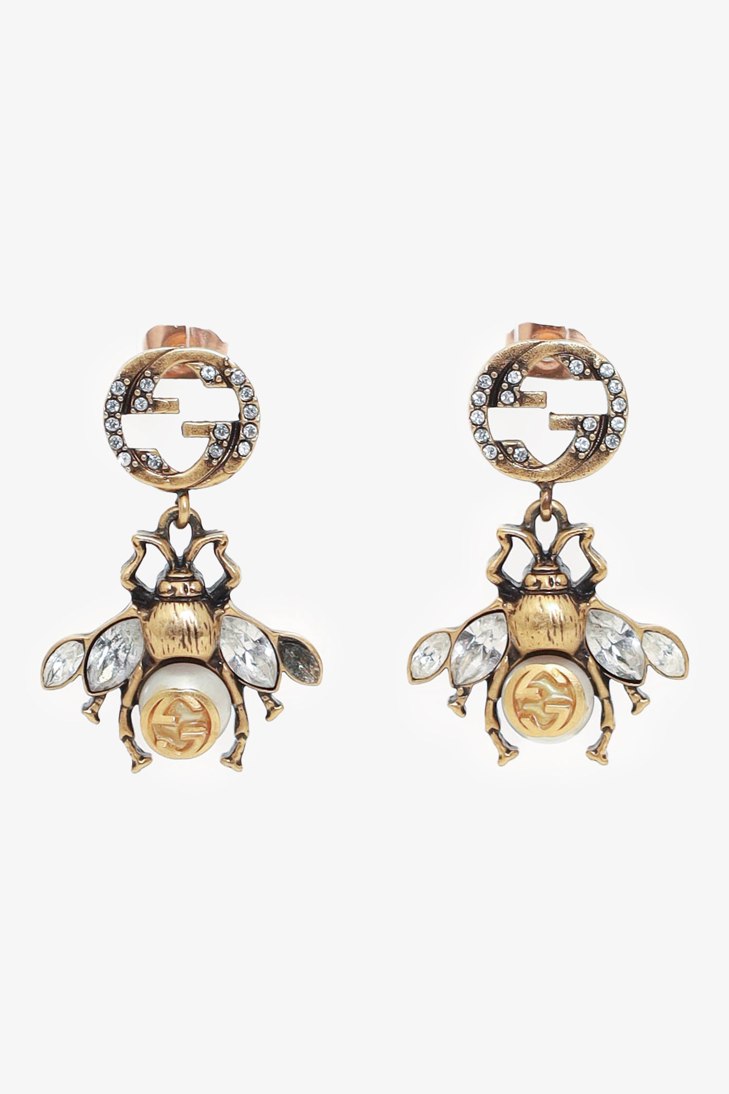 Gucci Gold-Tone Crystal Bee Earrings – Mine & Yours