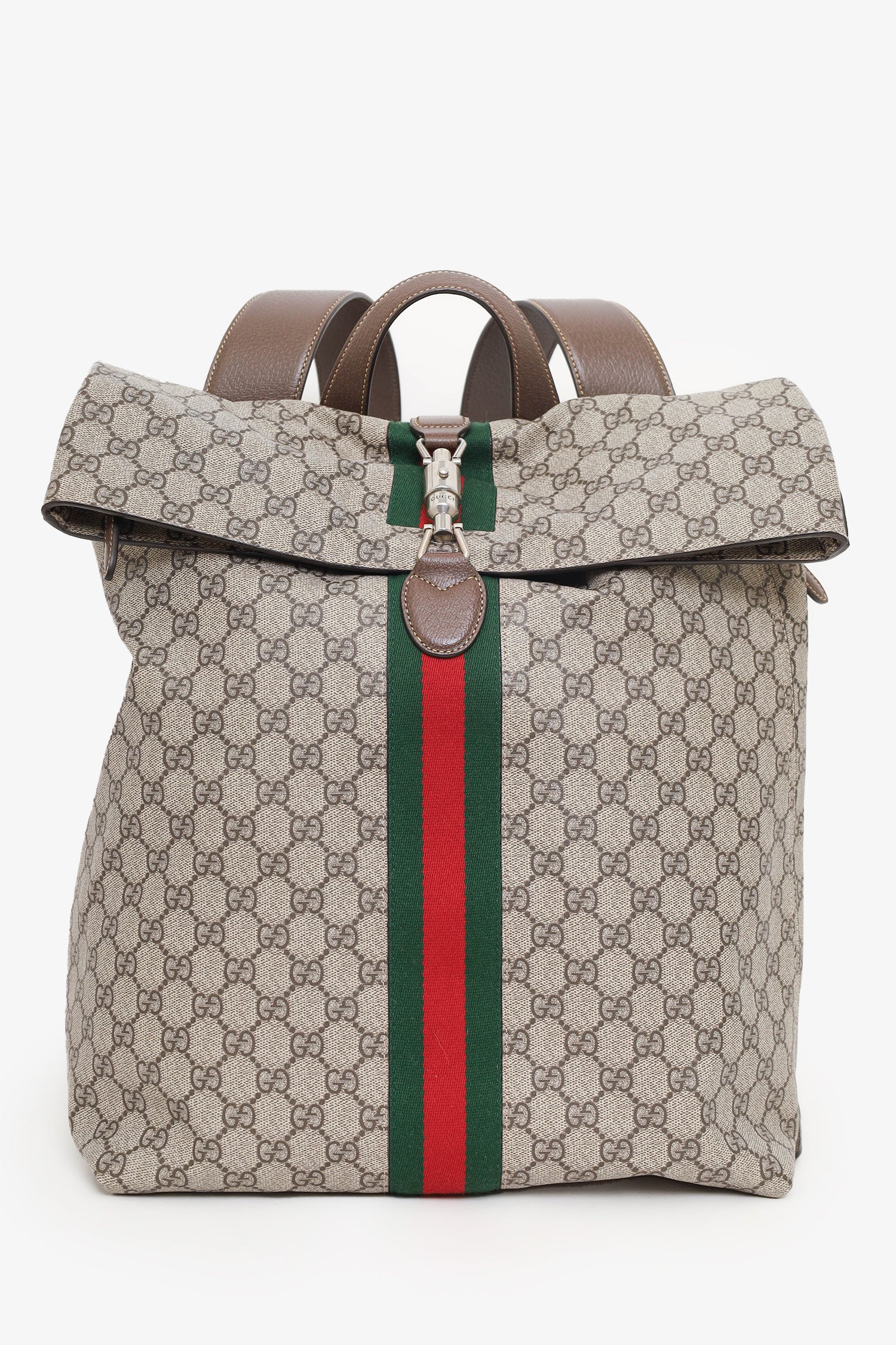 Gucci Beige Coated-Canvas GG Supreme Jackie 1961 Backpack – Mine & Yours