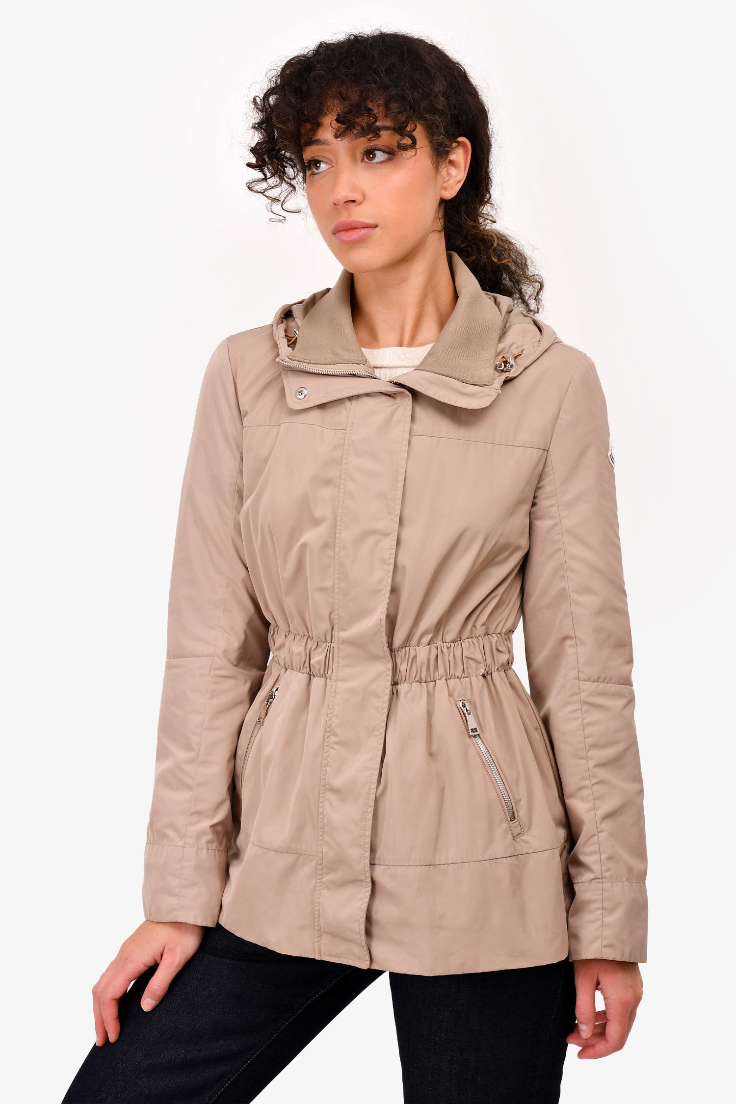 Moncler Brown Nylon Light Weight Cinched Jacket Size 0 – Mine & Yours
