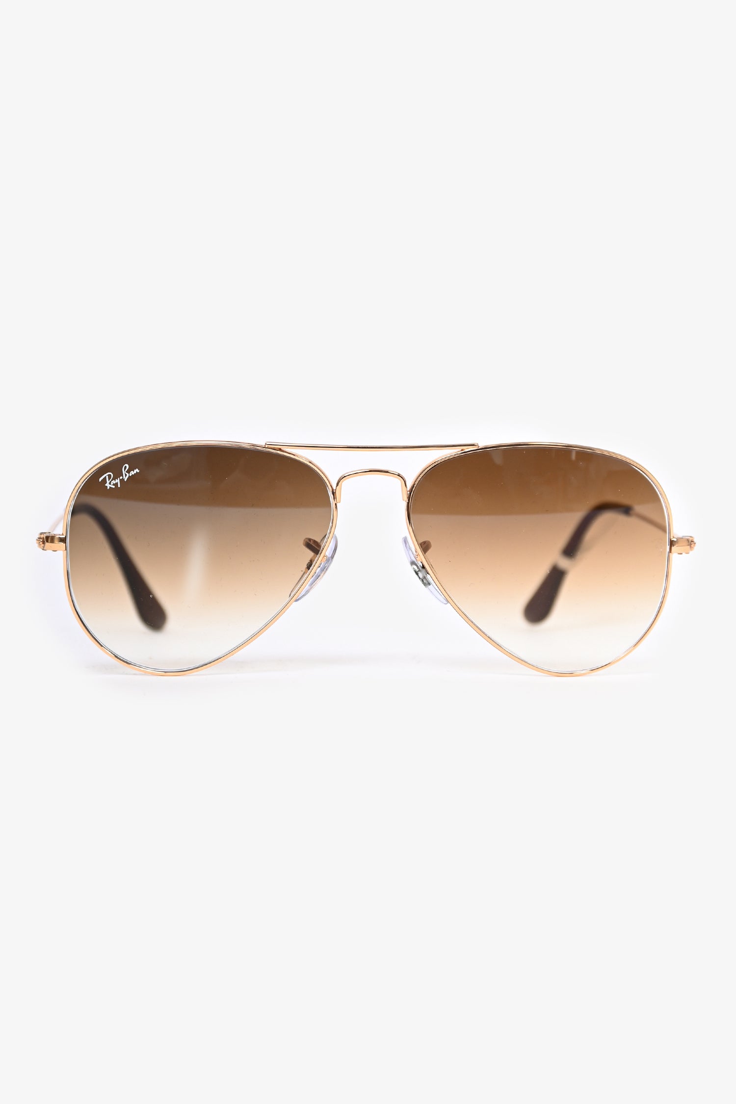 Ray Ban Rose Gold Frame Brown Aviator Sunglasses – Mine & Yours