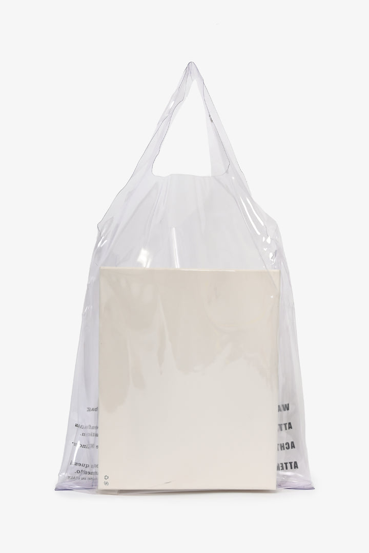 Celine Clear PVC Logo Tote with Green Leather Pouch – Mine & Yours