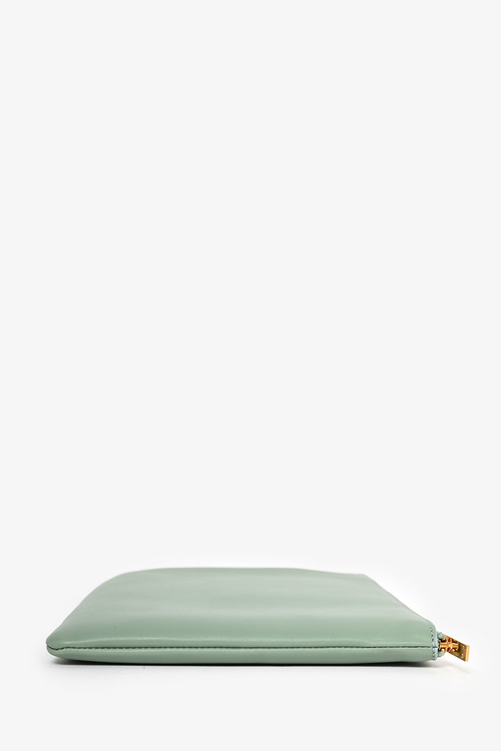 Celine Clear PVC Logo Tote with Green Leather Pouch – Mine & Yours