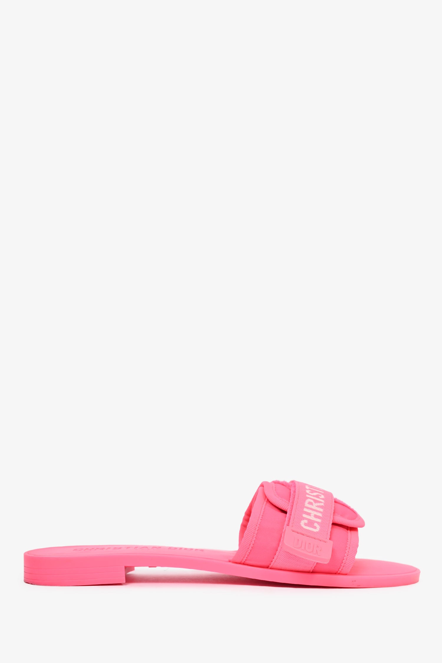 Christian Dior Neon Pink Rubber Slides Size 39 – Mine & Yours