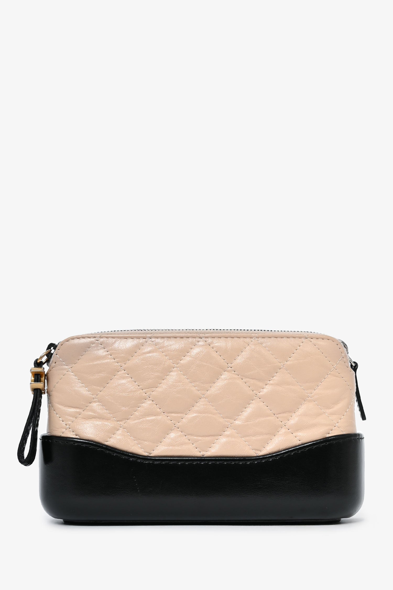 Pre-Loved Chanel™ 2017-18 Beige/Black Leather Gabrielle Wallet on Chai ...