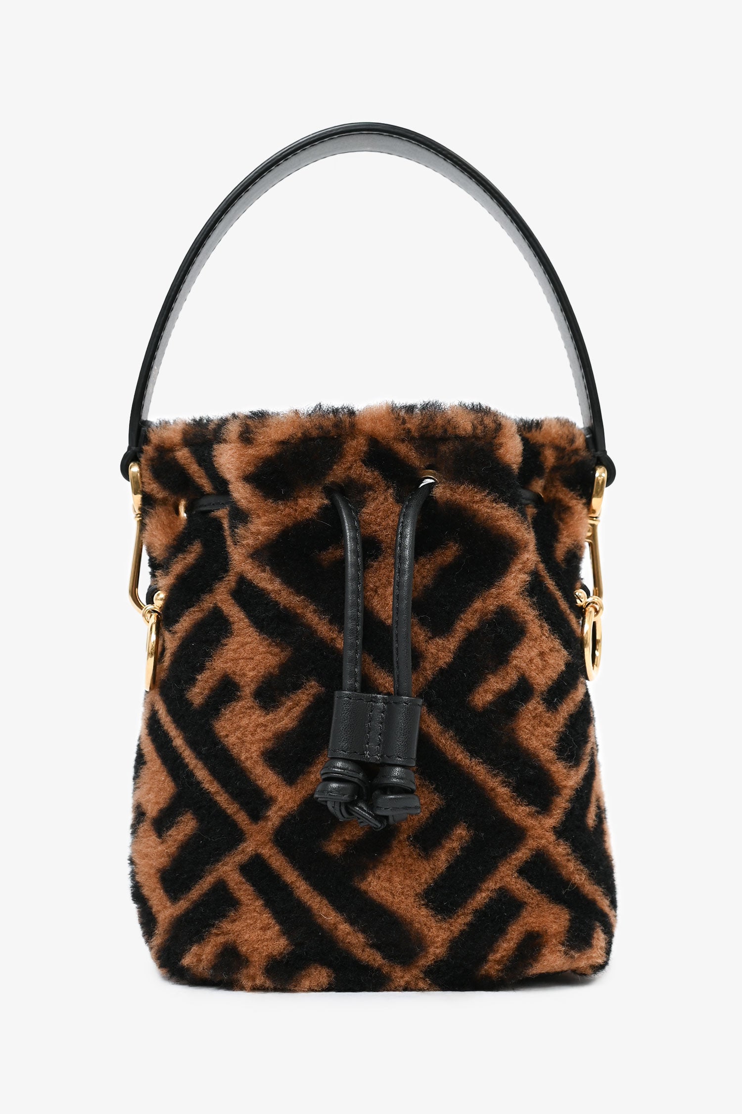Fendi Brown/Black FF Sherpa Mon Tresor Bucket Bag – Mine & Yours