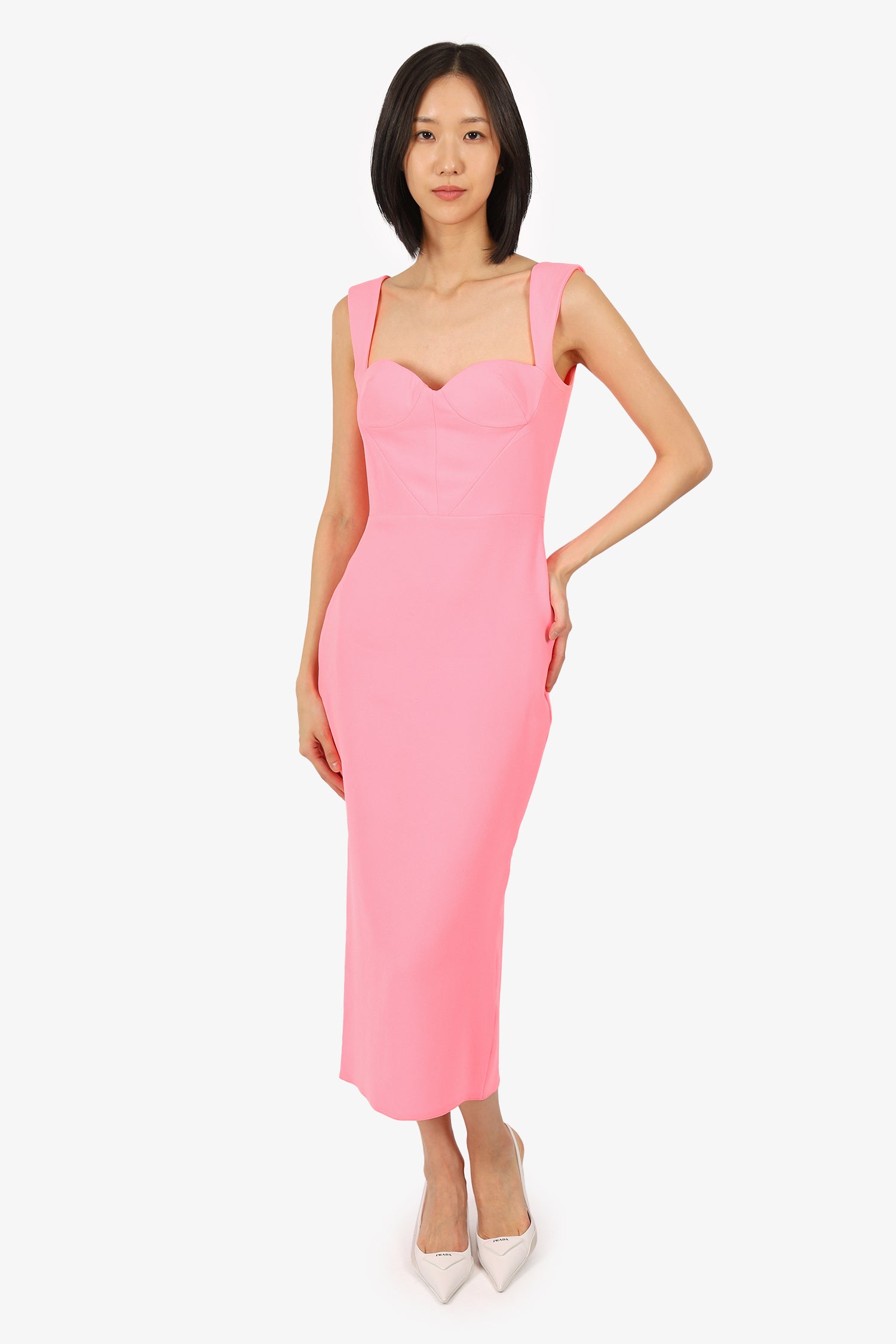 Alex Perry Pink Neon Crepe Midi Dress Size 8 – Mine & Yours
