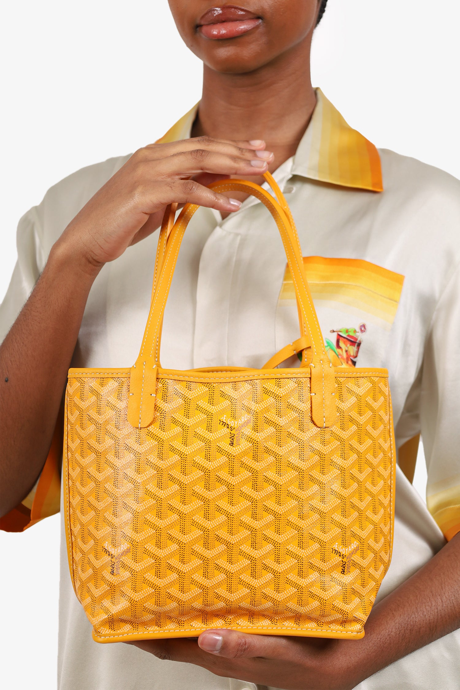 Goyard 2018 Yellow Goyardine Mini Anjou Tote with Pouch – Mine & Yours