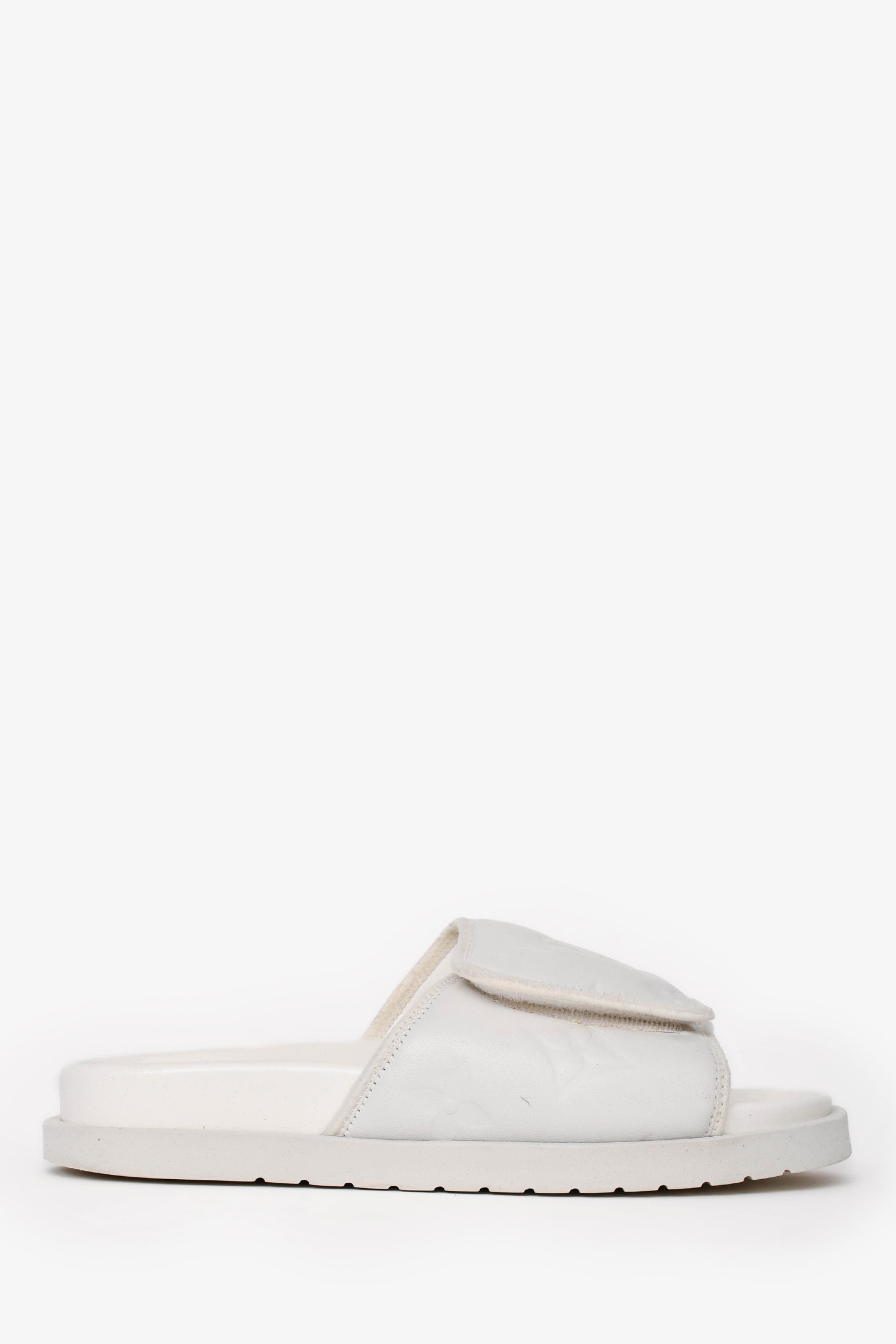 Louis Vuitton White Rubber/Leather Miami Slides Size 7 Mens – Mine & Yours