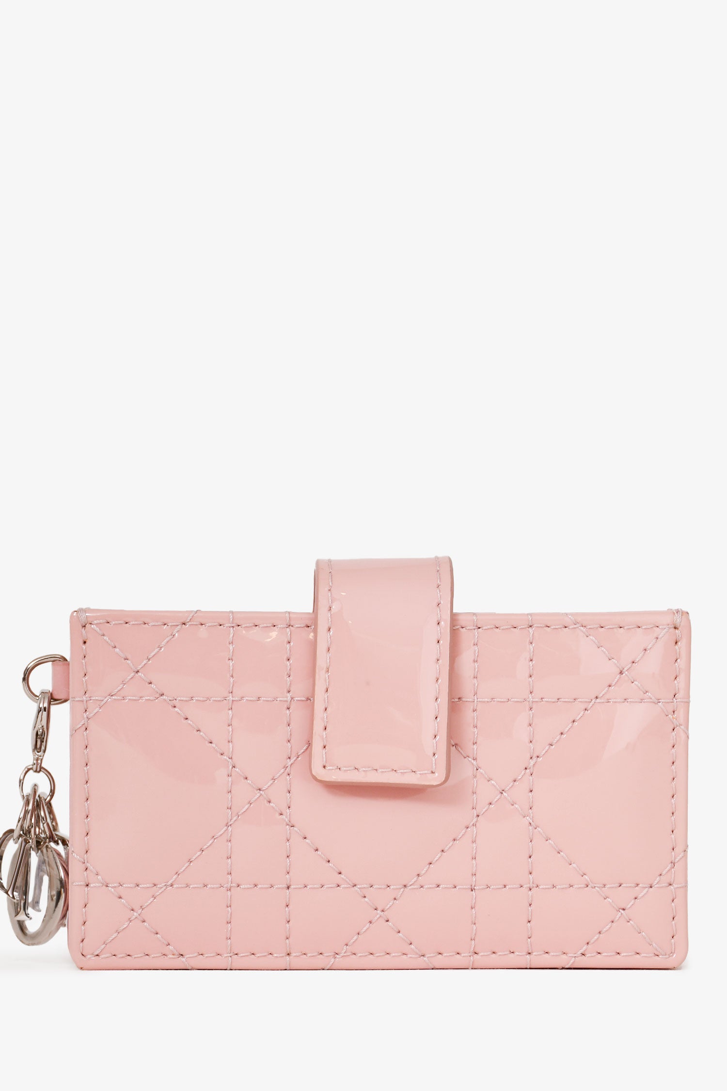Christian Dior 2019 Pink Patent Leather Lady Dior Jasmine Card Holder ...